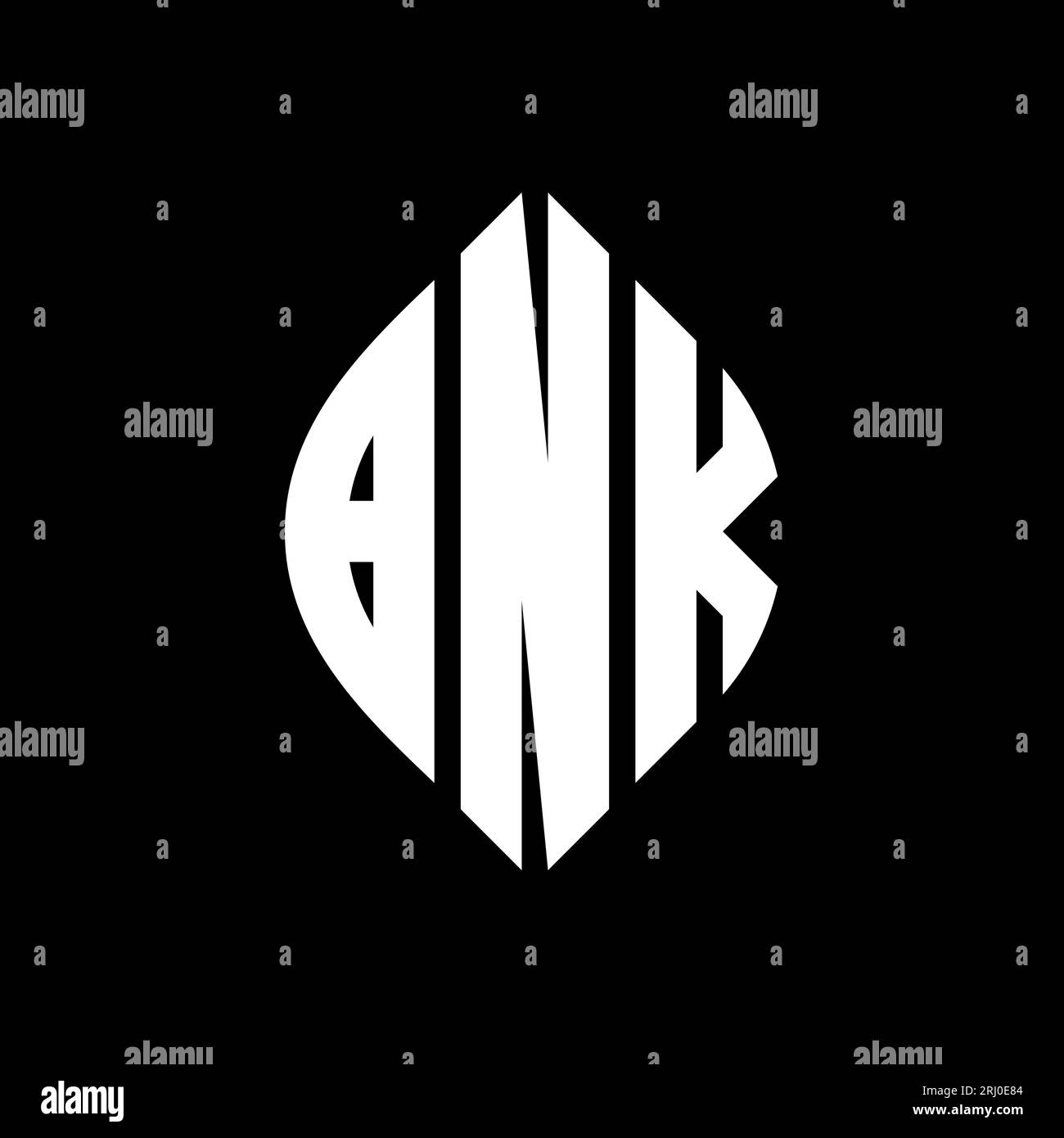 BNK circle letter logo design with circle and ellipse shape. BNK ...