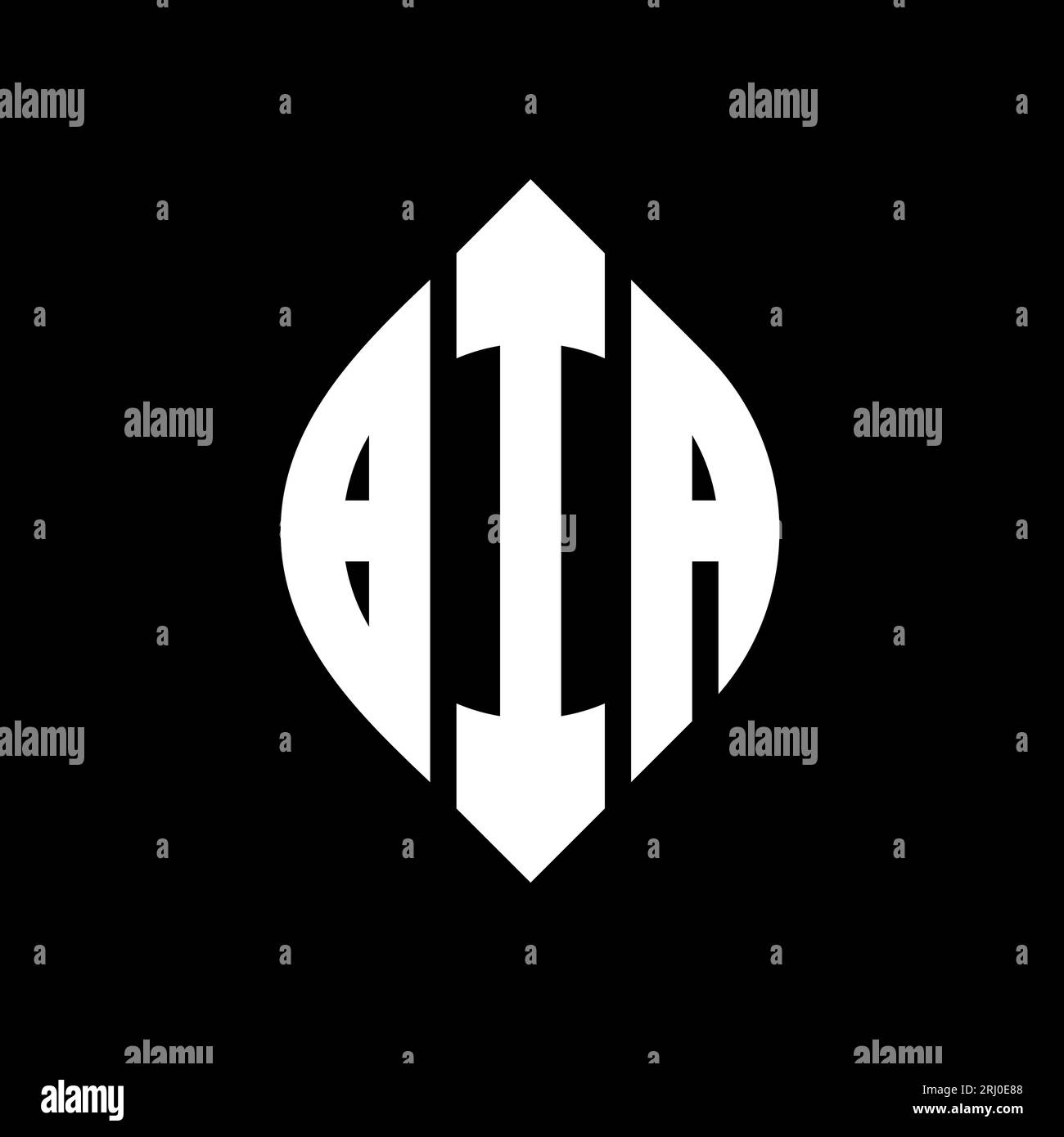 BIA circle letter logo design with circle and ellipse shape. BIA ...