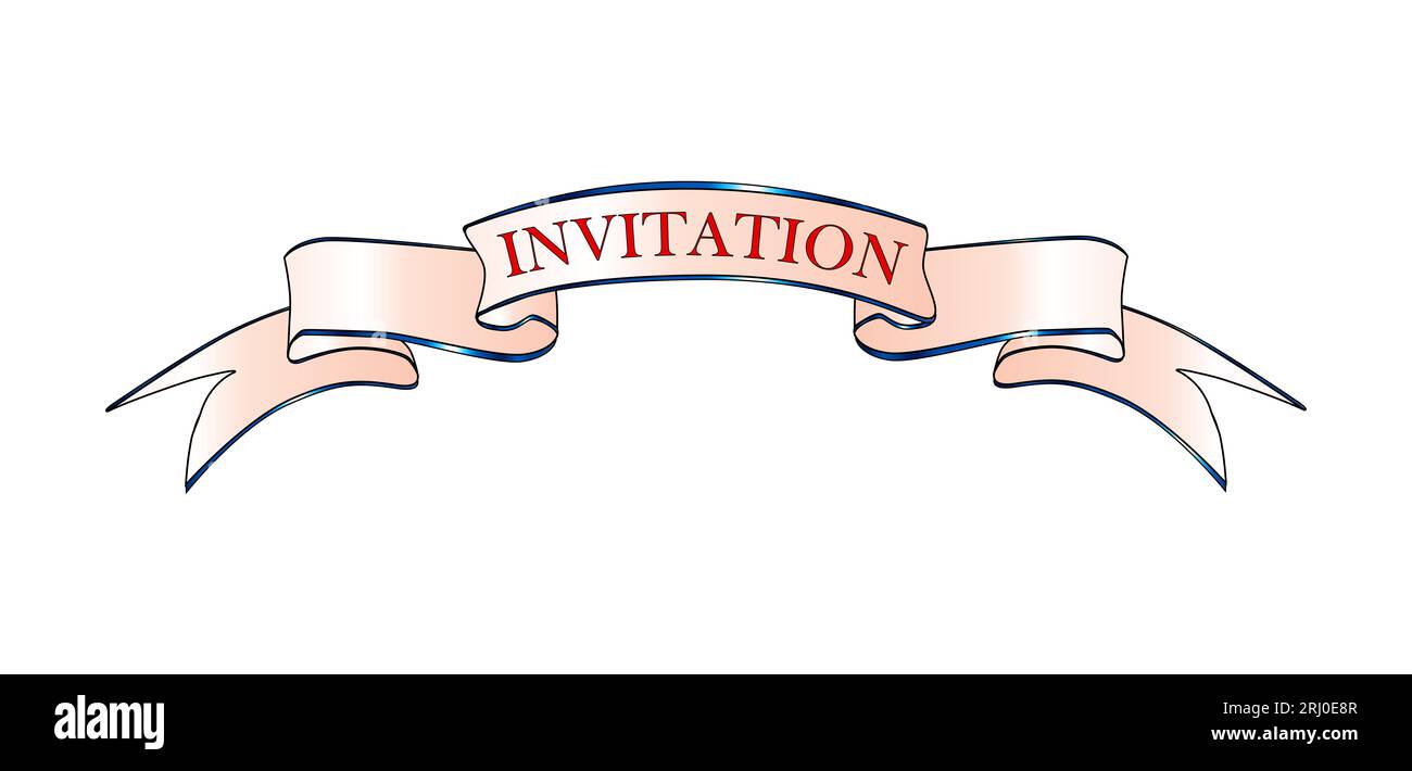An invitation banner ribbon isolated over a white background Stock ...