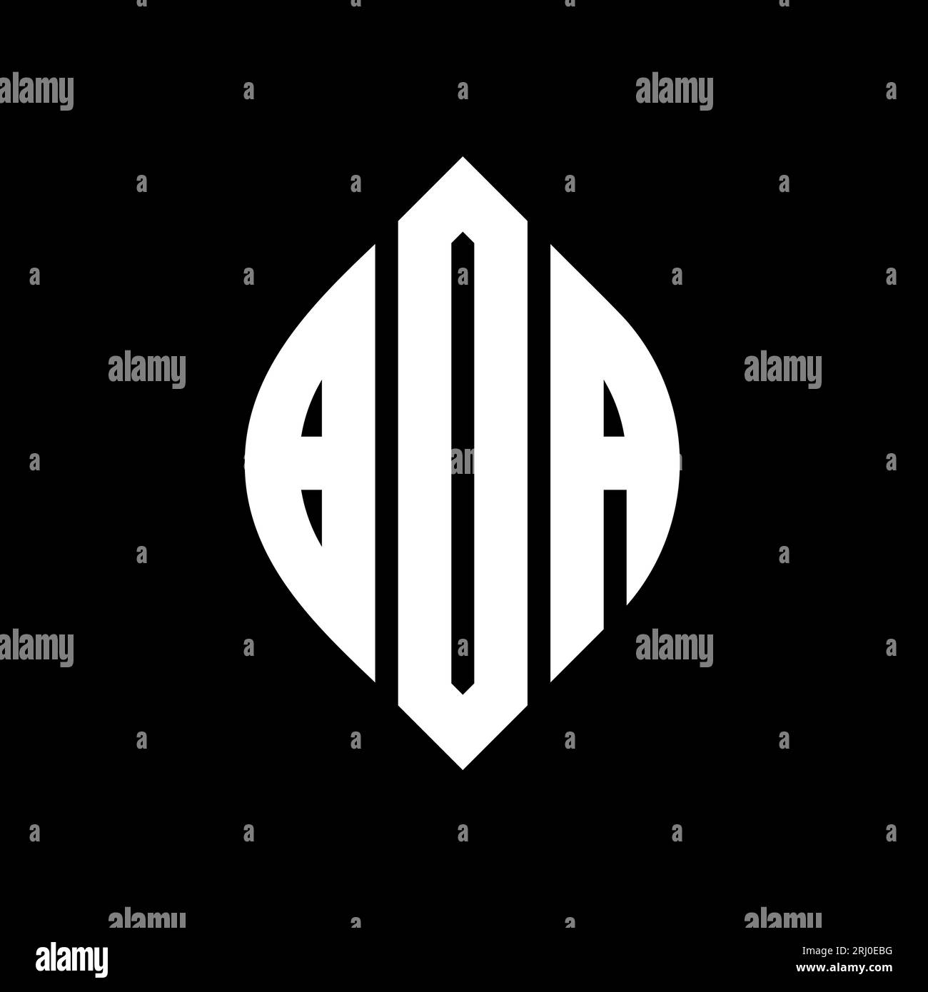 BOA circle letter logo design with circle and ellipse shape. BOA ...