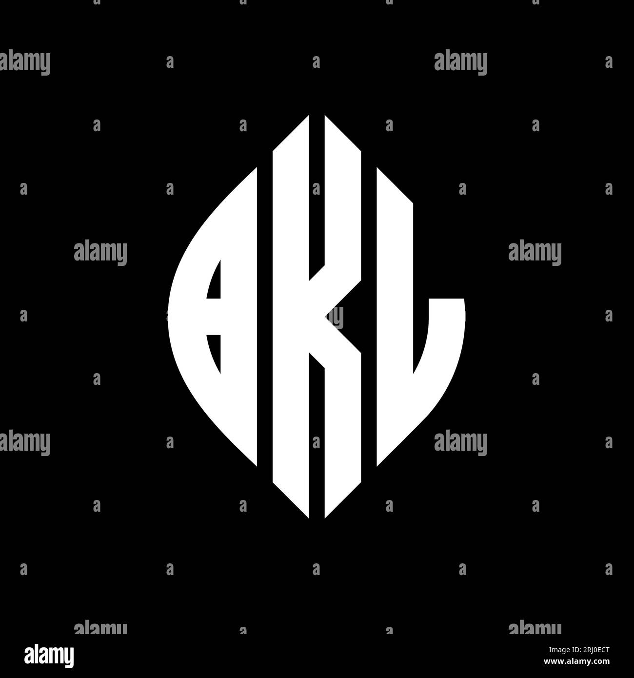 BKL circle letter logo design with circle and ellipse shape. BKL ...