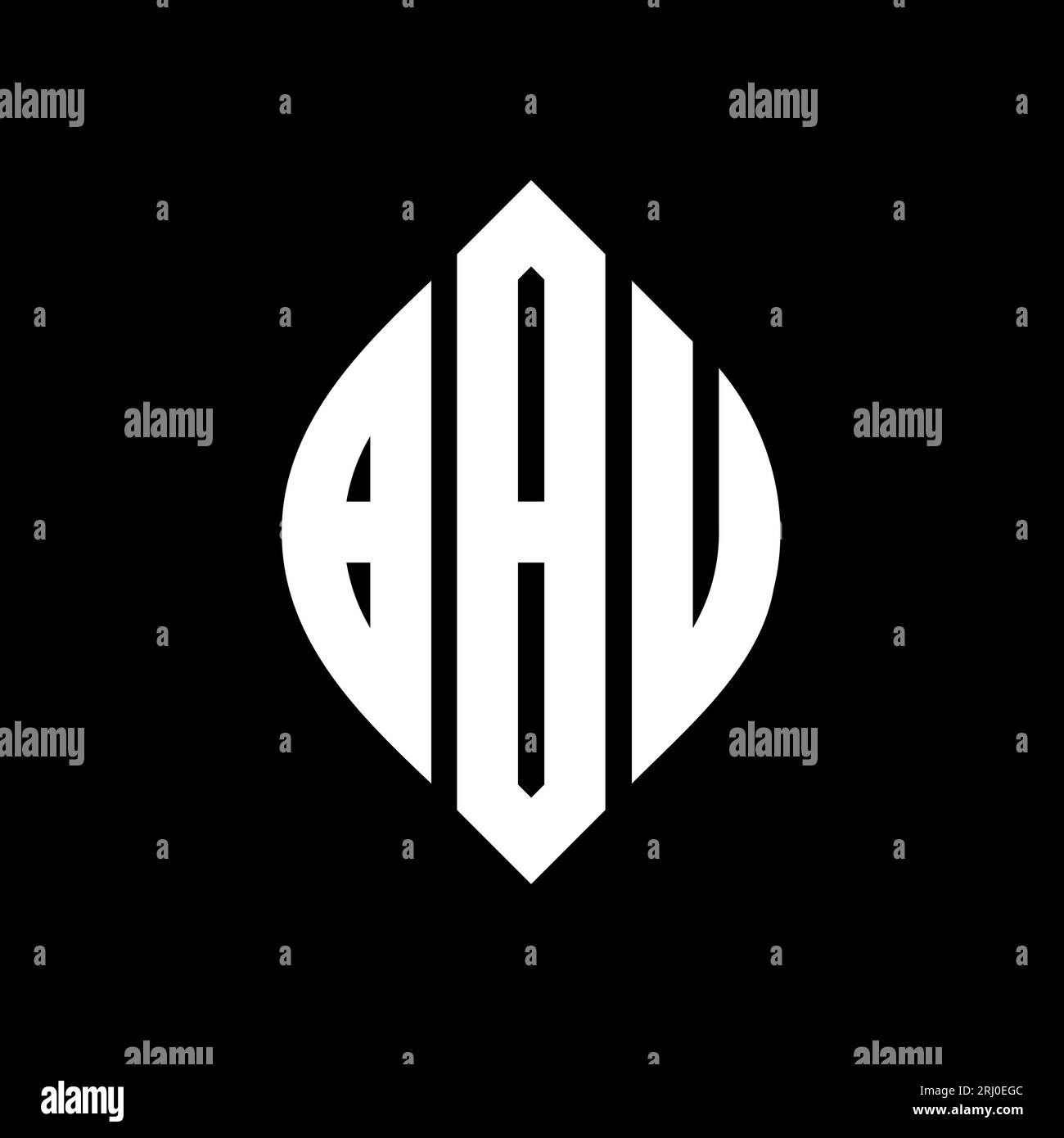 BBU circle letter logo design with circle and ellipse shape. BBU ...