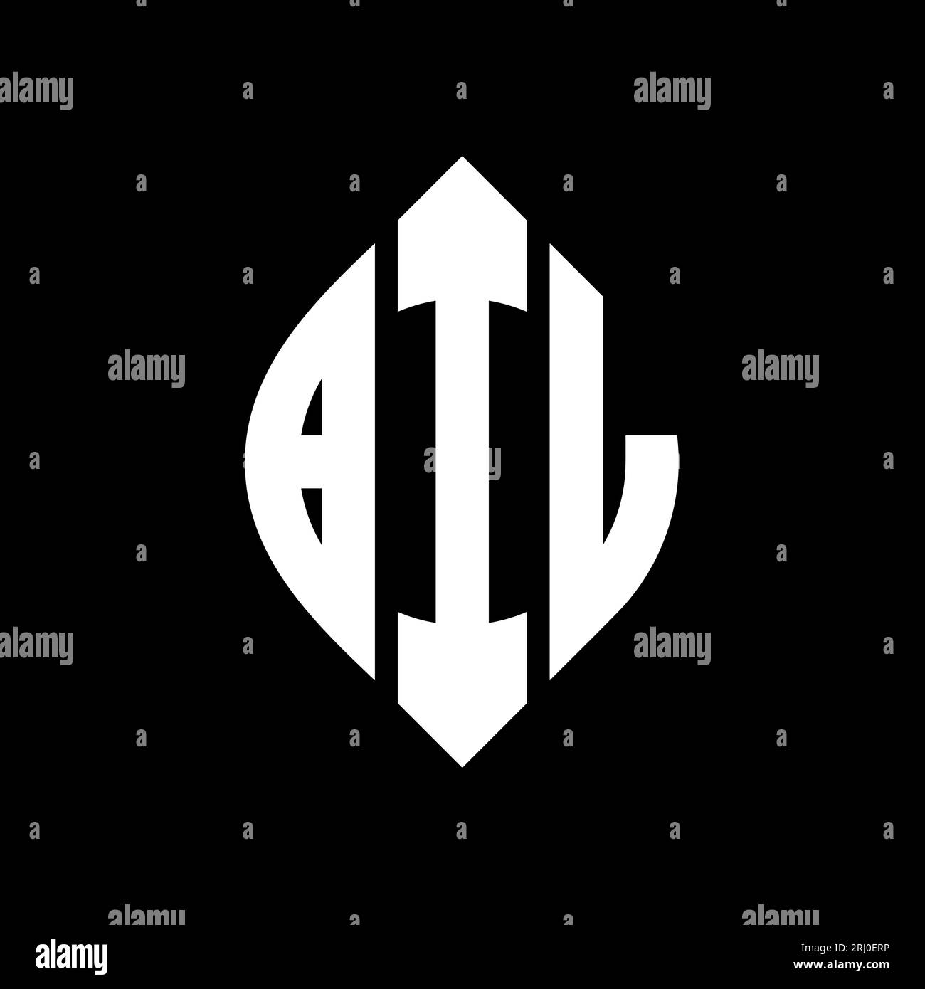 BIL circle letter logo design with circle and ellipse shape. BIL ...