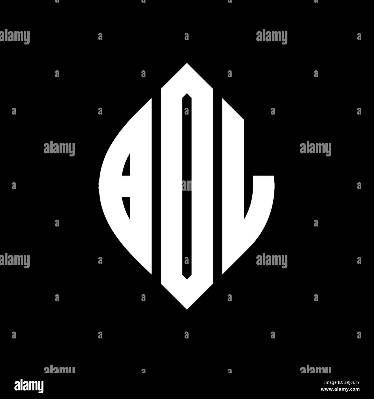 BOL circle letter logo design with circle and ellipse shape. BOL ...