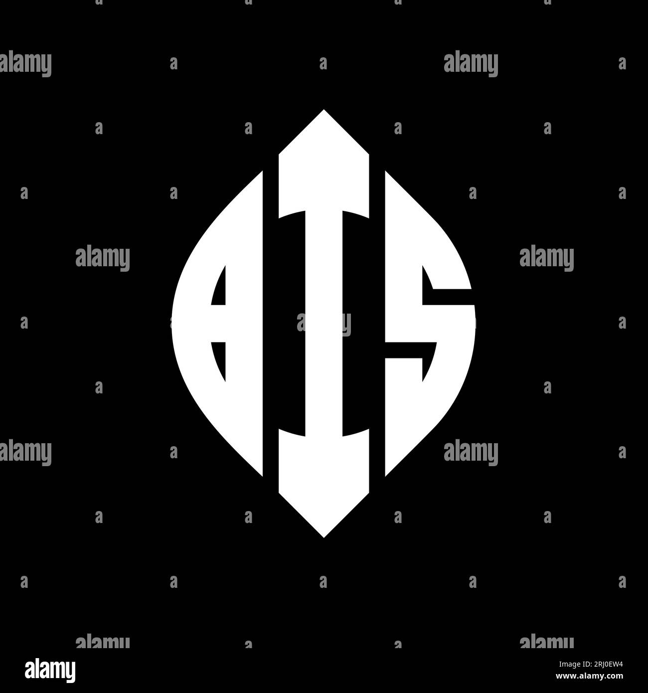 BIS circle letter logo design with circle and ellipse shape. BIS ...