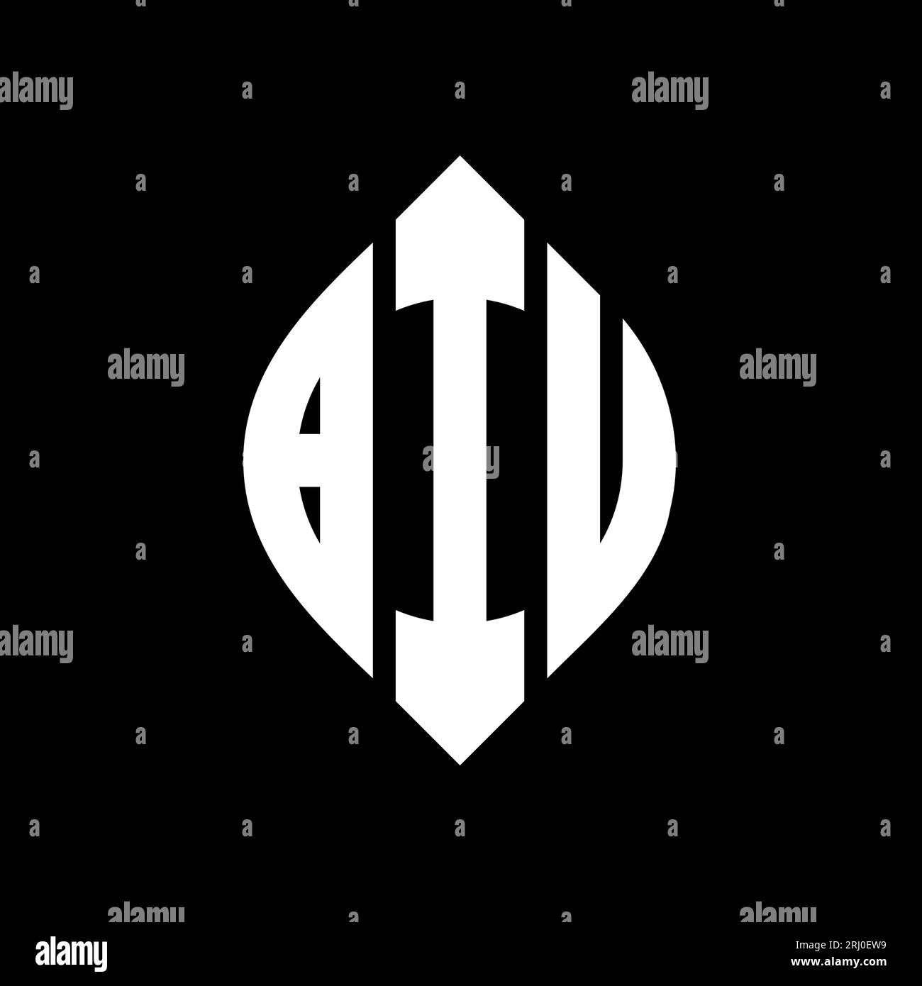 BIU circle letter logo design with circle and ellipse shape. BIU ...