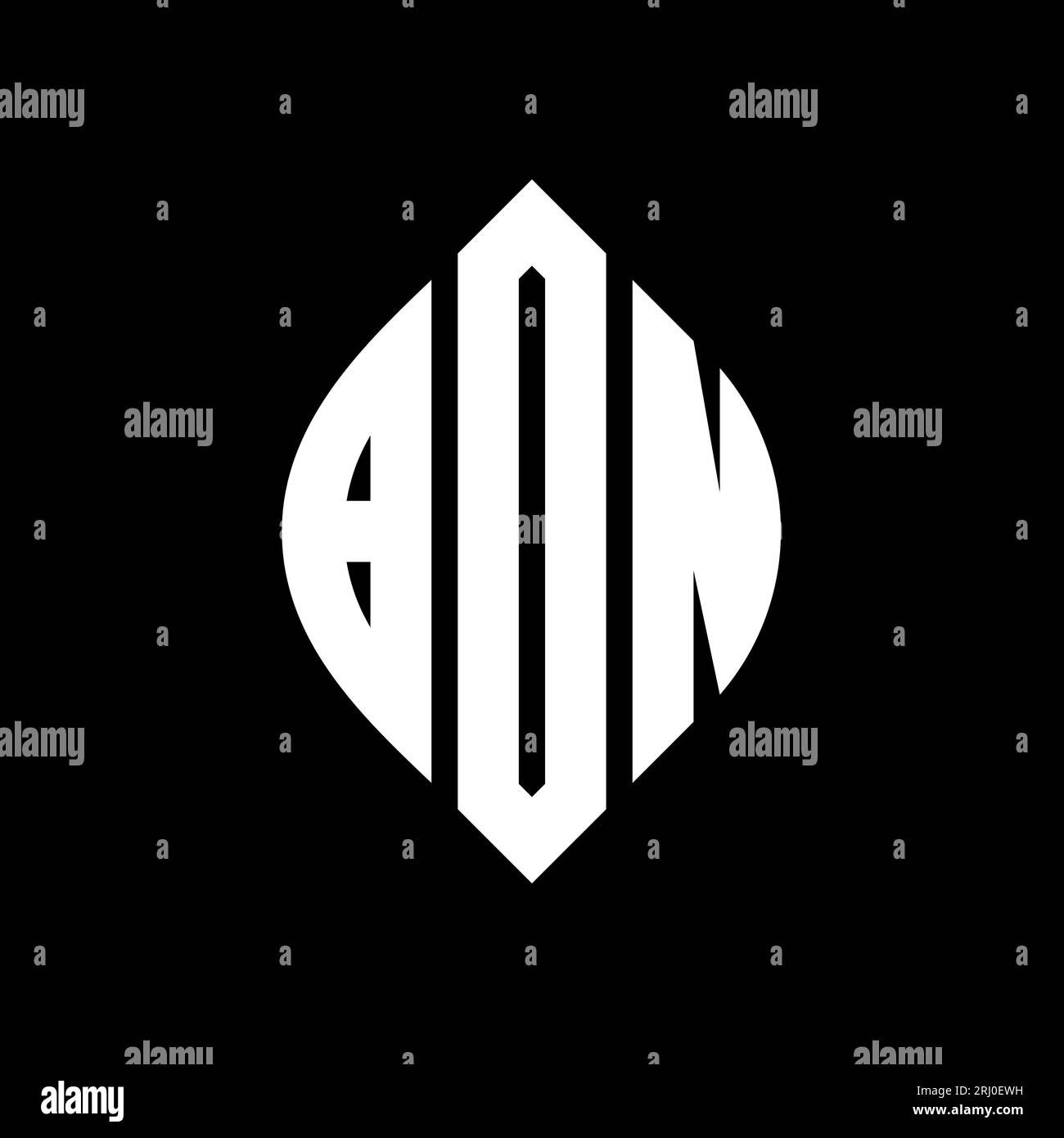 BON circle letter logo design with circle and ellipse shape. BON ...