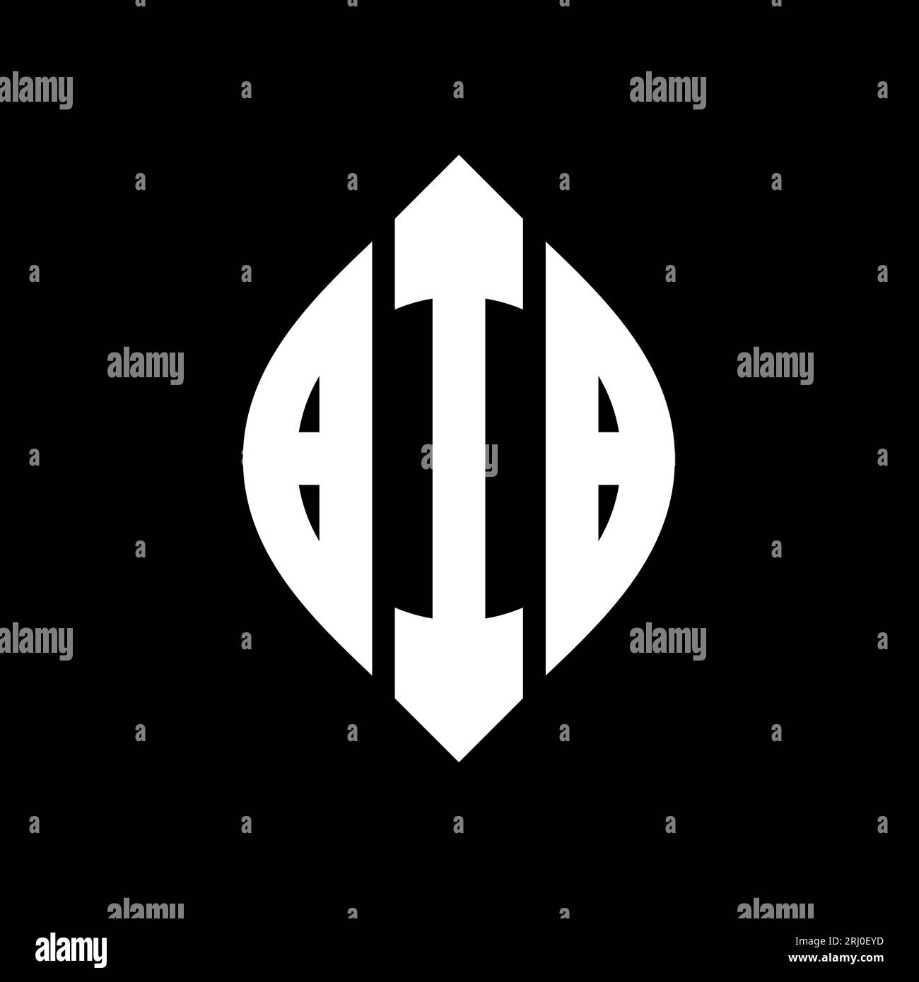 BIB circle letter logo design with circle and ellipse shape. BIB ...