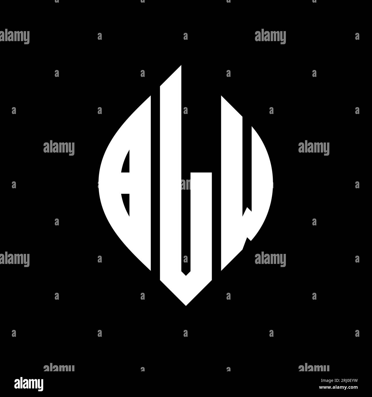 BLW circle letter logo design with circle and ellipse shape. BLW ...
