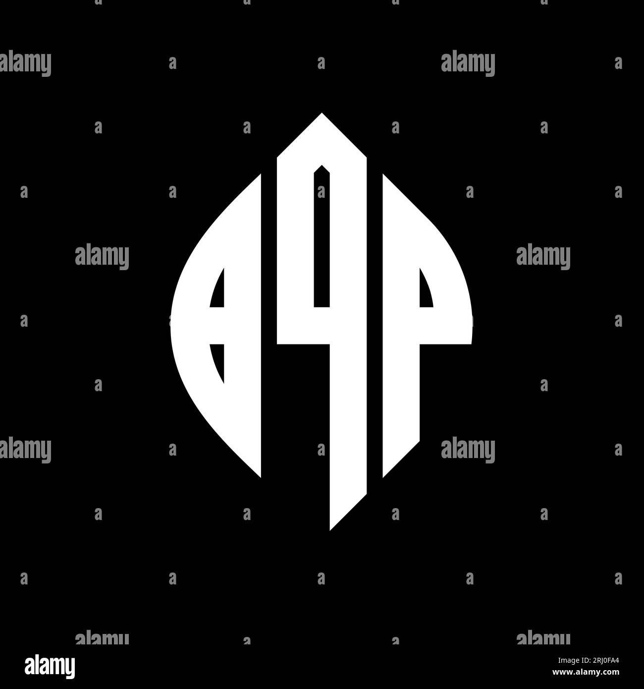 BQP circle letter logo design with circle and ellipse shape. BQP ...