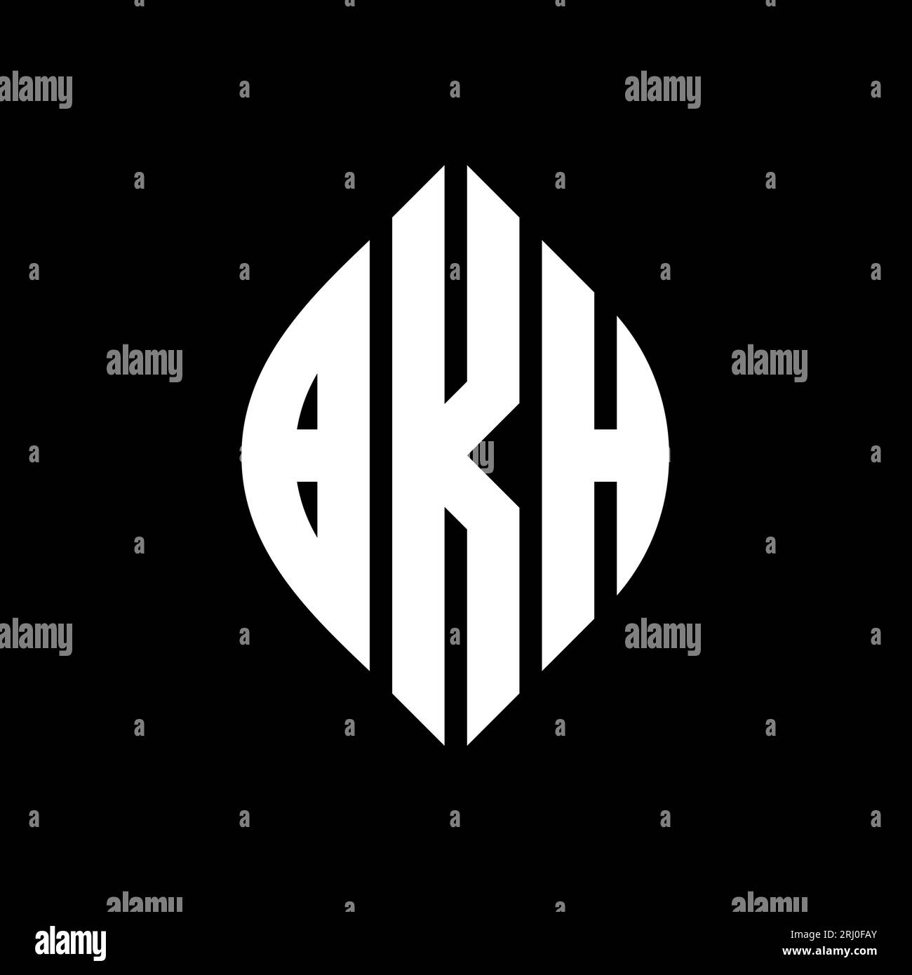 BKH circle letter logo design with circle and ellipse shape. BKH ...