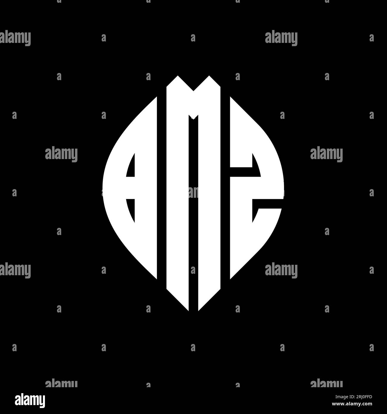 BMZ circle letter logo design with circle and ellipse shape. BMZ ...