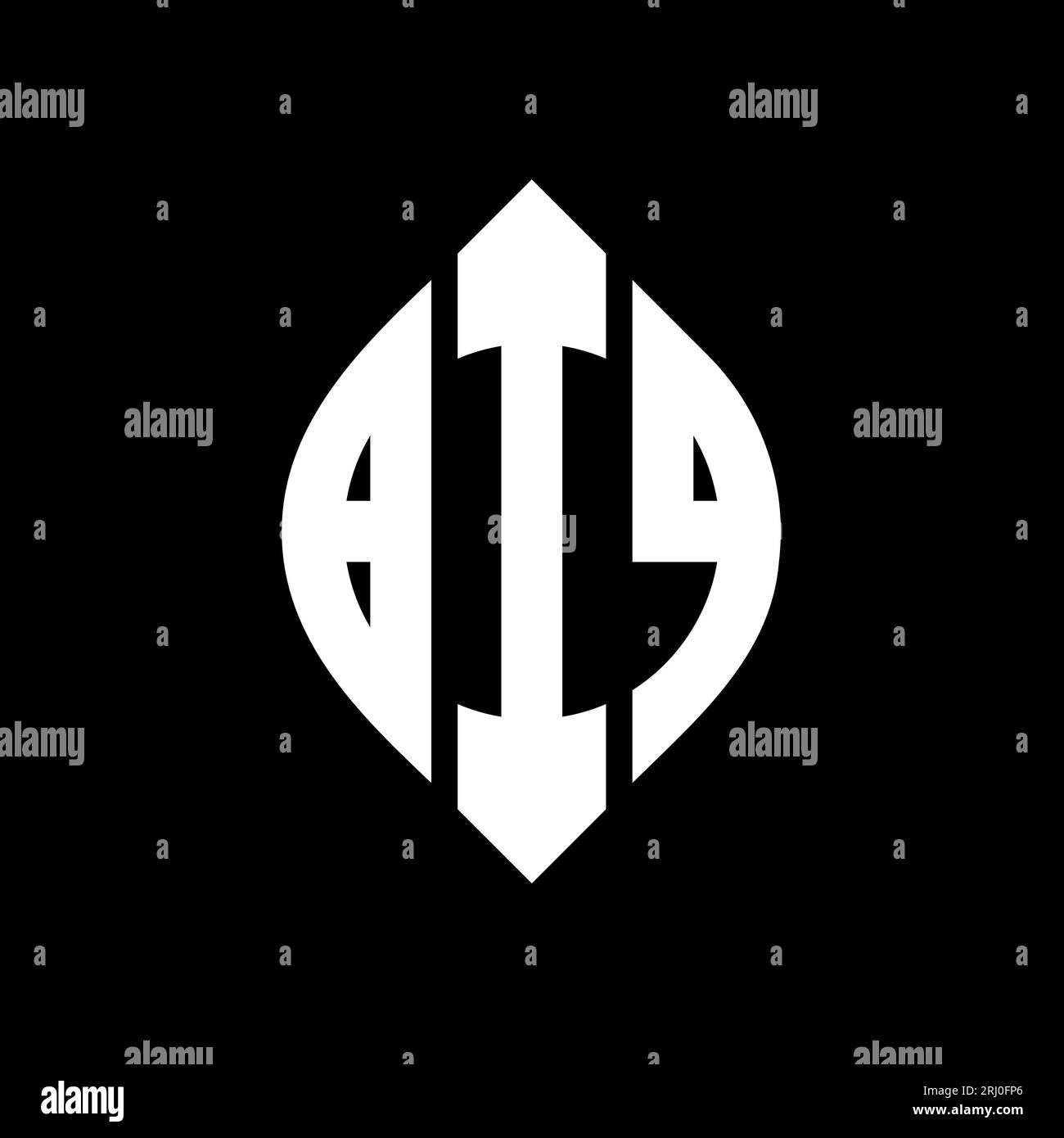 BIQ circle letter logo design with circle and ellipse shape. BIQ ...