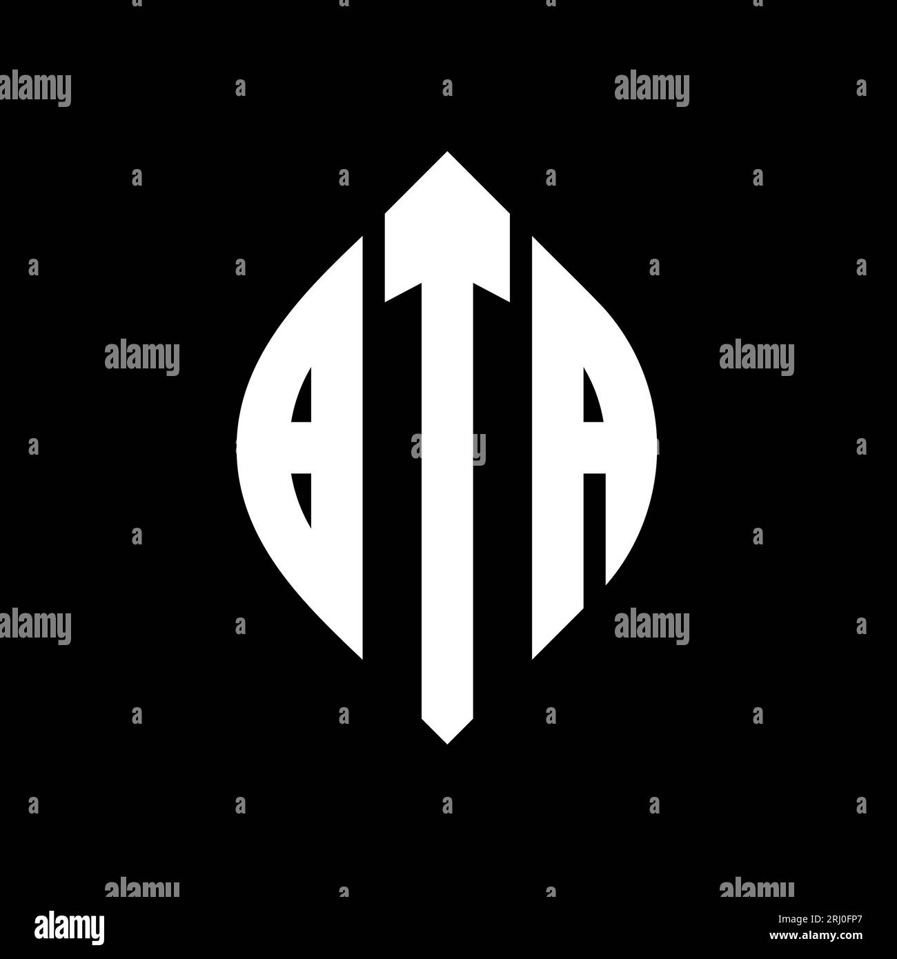 BTA circle letter logo design with circle and ellipse shape. BTA ellipse letters with ...
