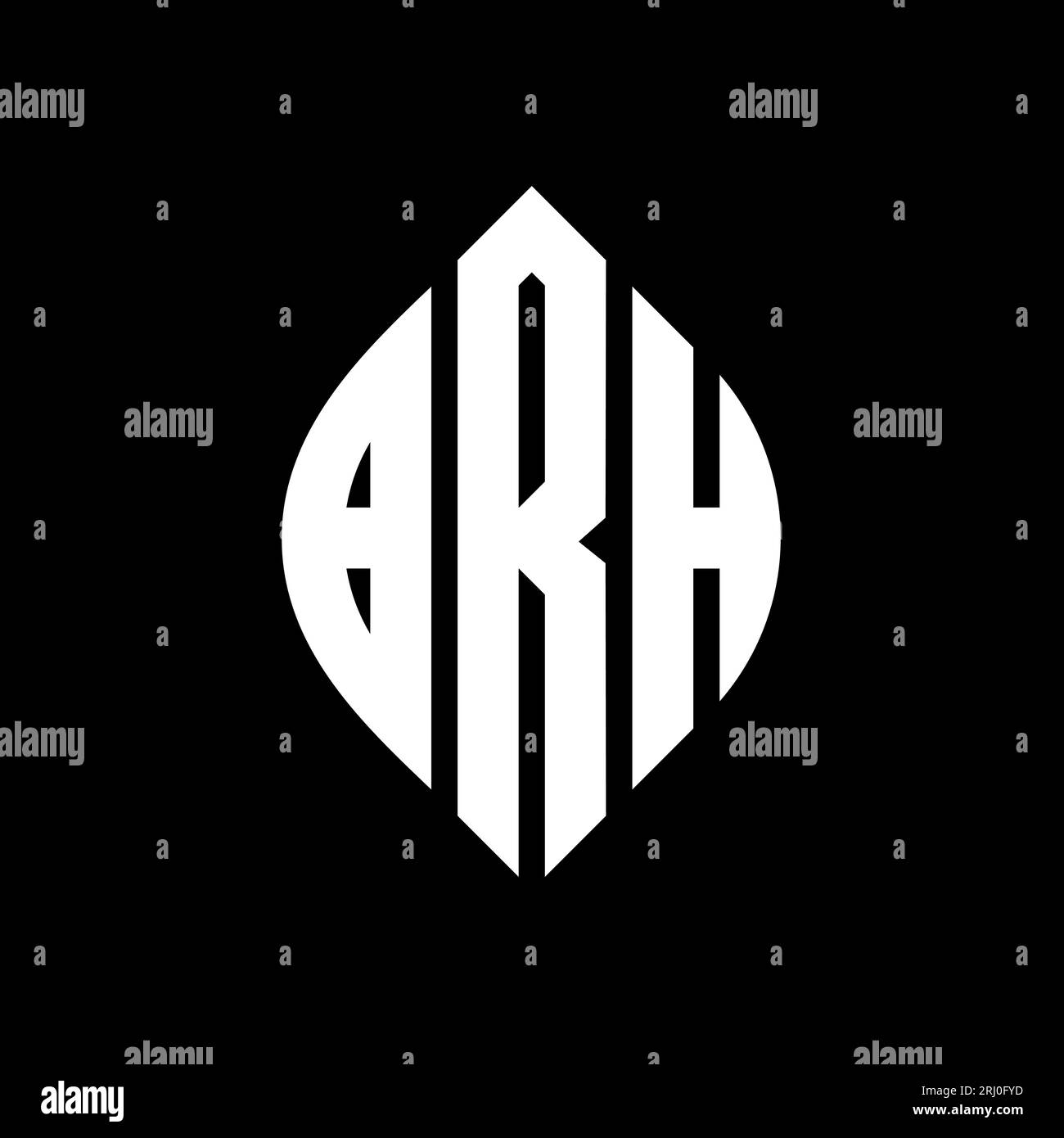 BRH circle letter logo design with circle and ellipse shape. BRH ...
