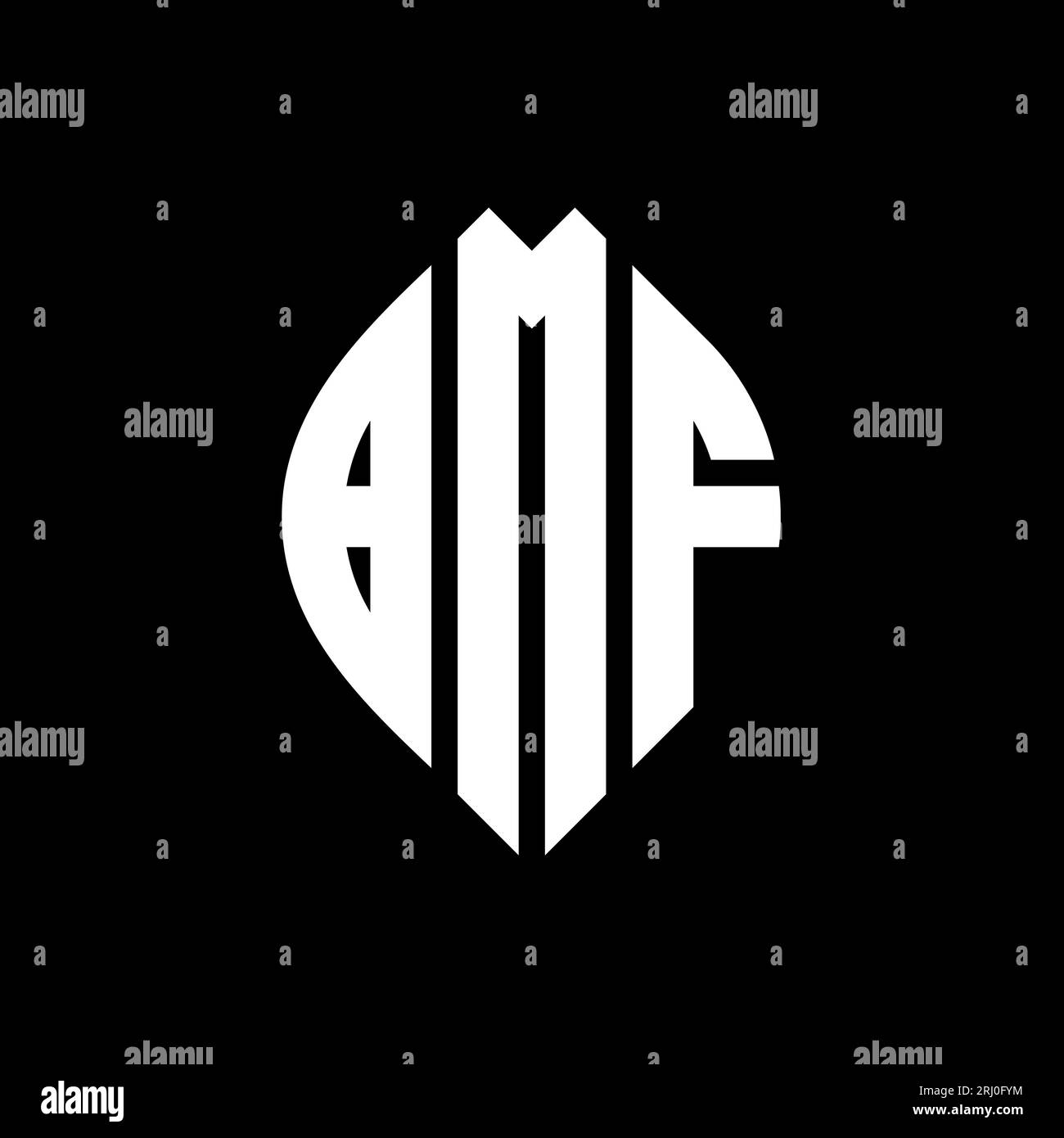 BMF circle letter logo design with circle and ellipse shape. BMF ...