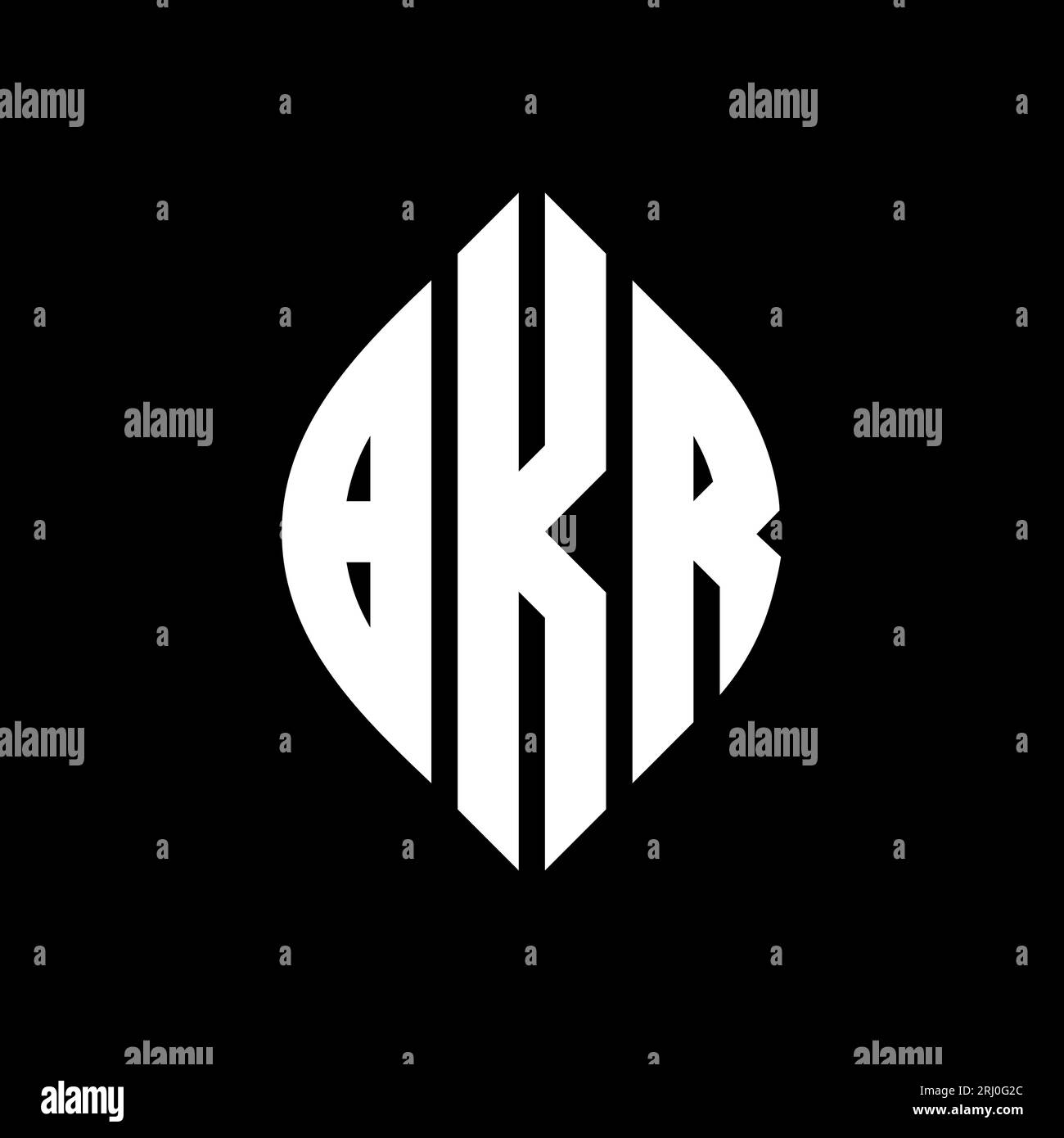 BKR circle letter logo design with circle and ellipse shape. BKR ...
