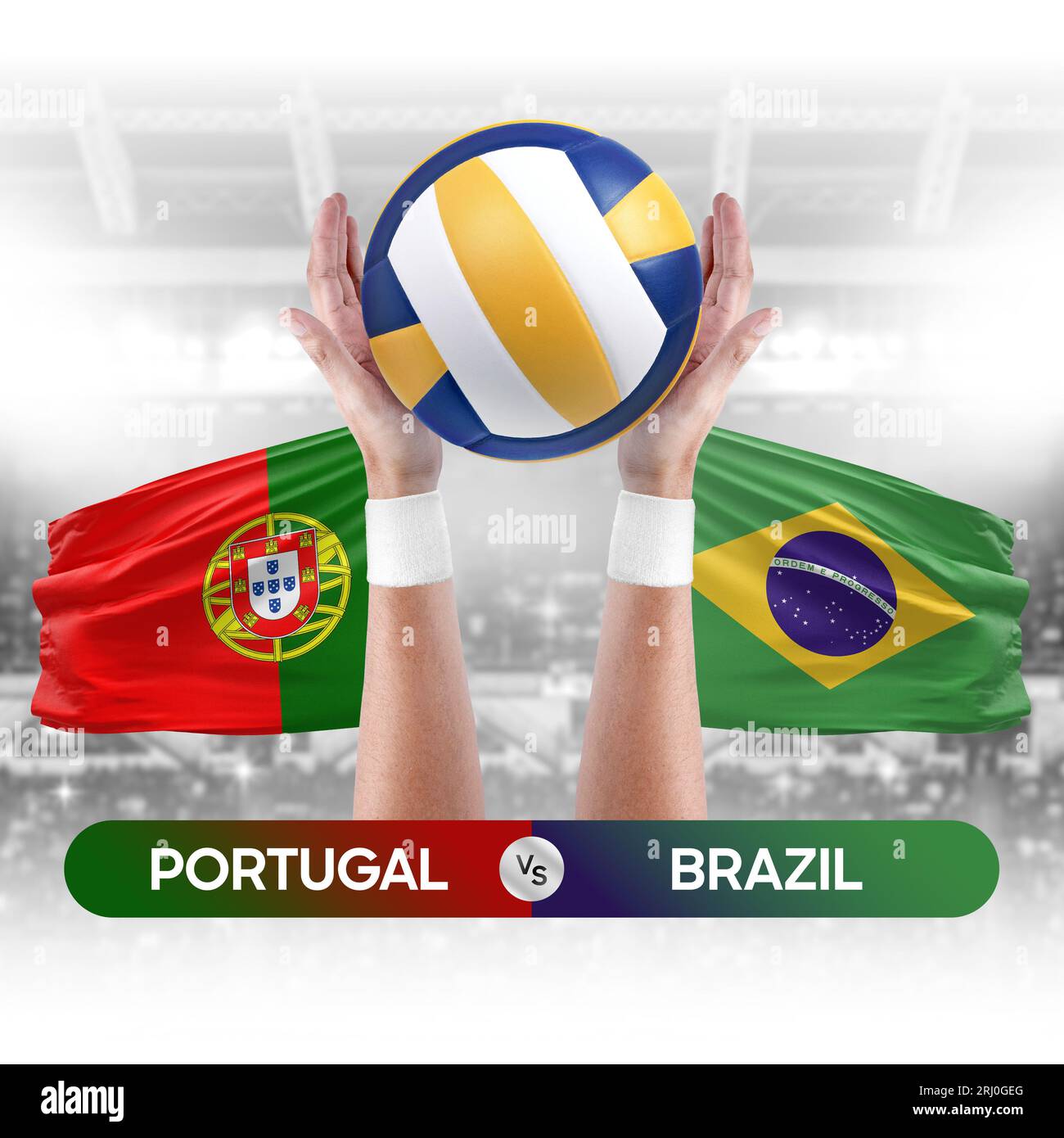 Portugal vs Brazil national teams volleyball volley ball match ...