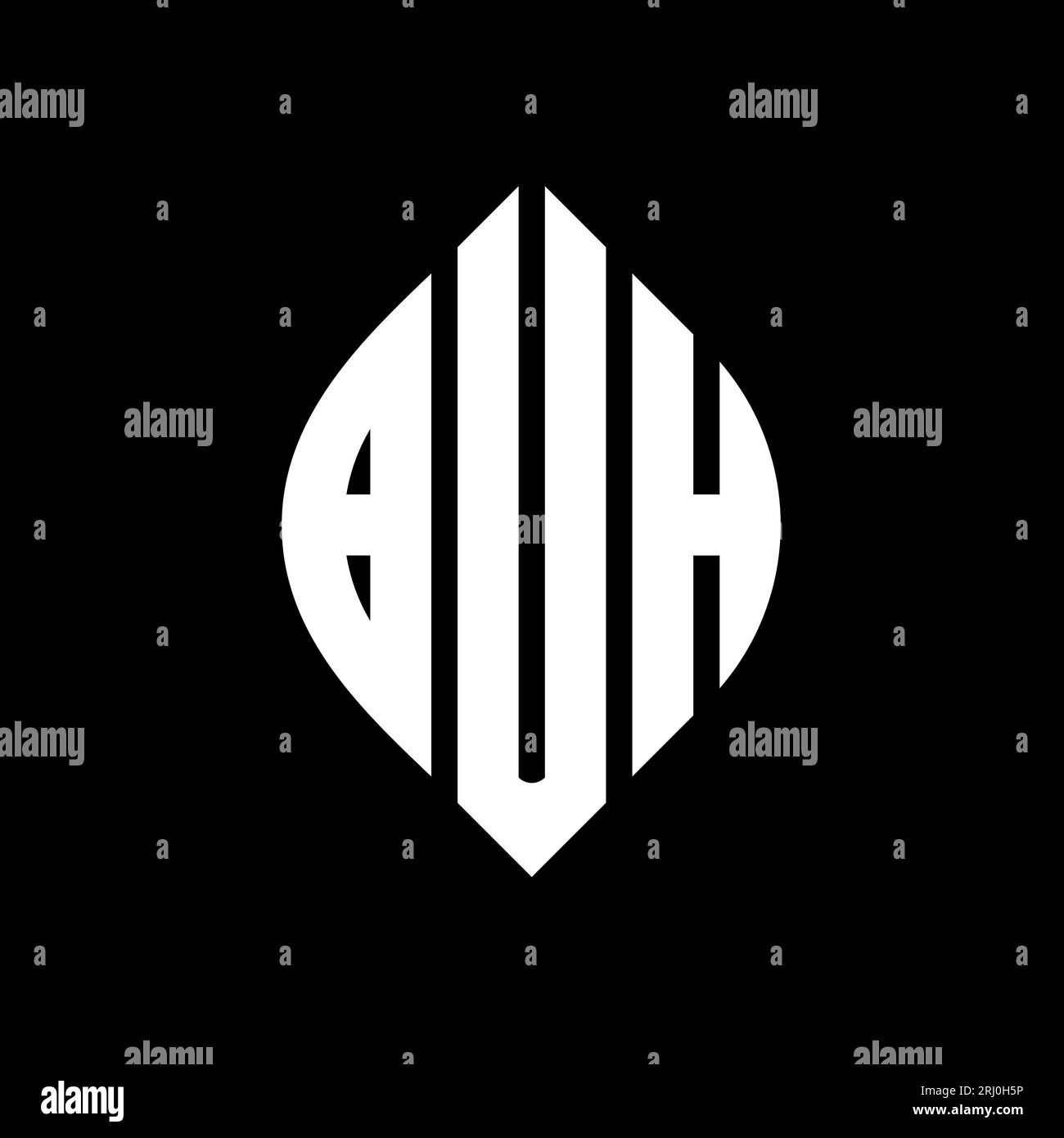 BUH circle letter logo design with circle and ellipse shape. BUH ...