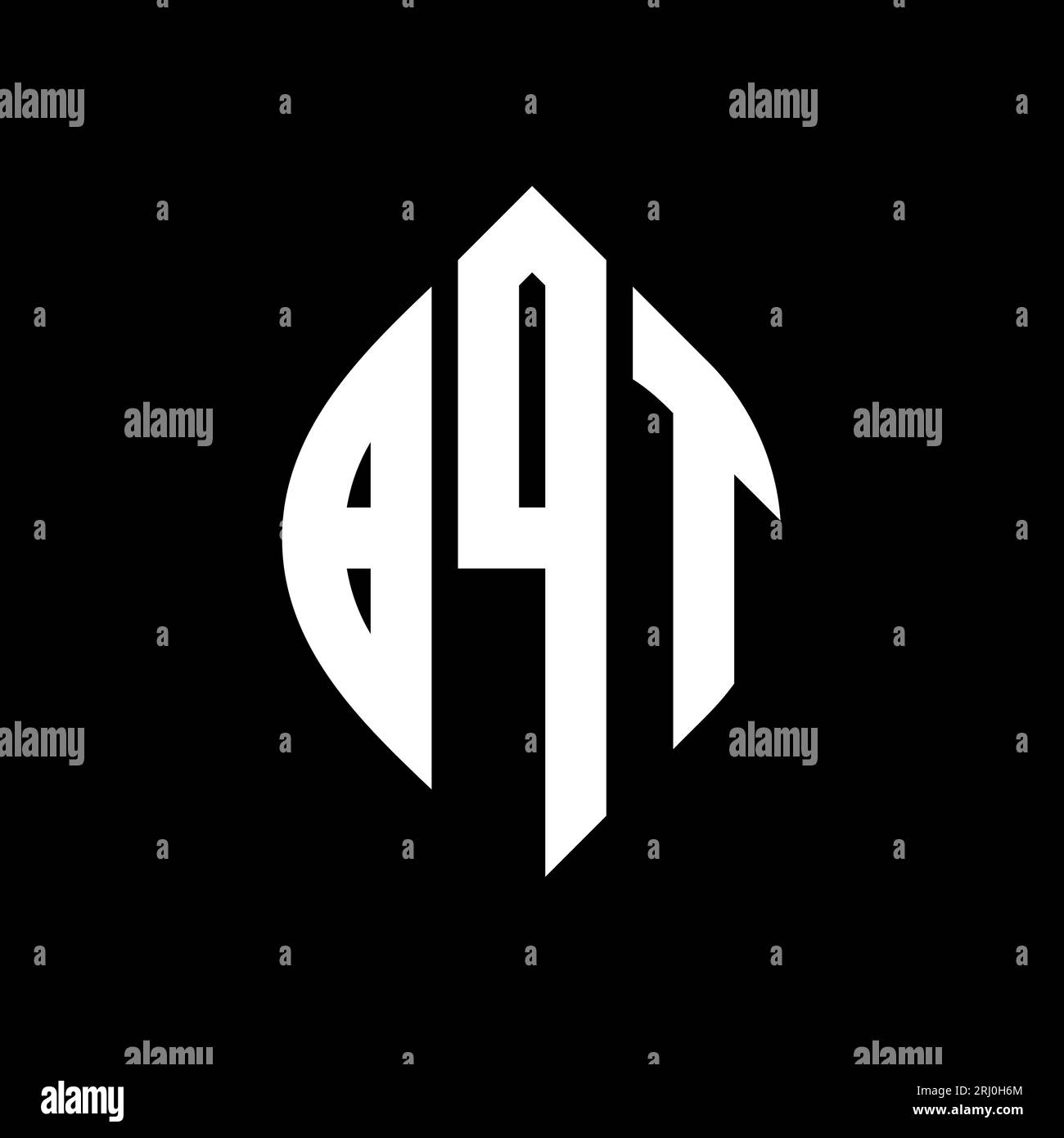 BQT circle letter logo design with circle and ellipse shape. BQT ...