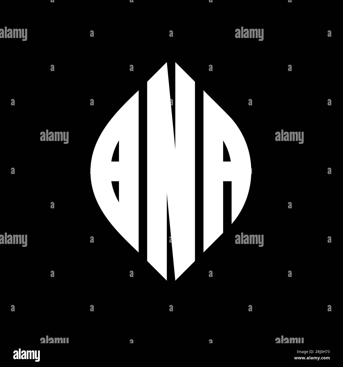 BNA circle letter logo design with circle and ellipse shape. BNA ...