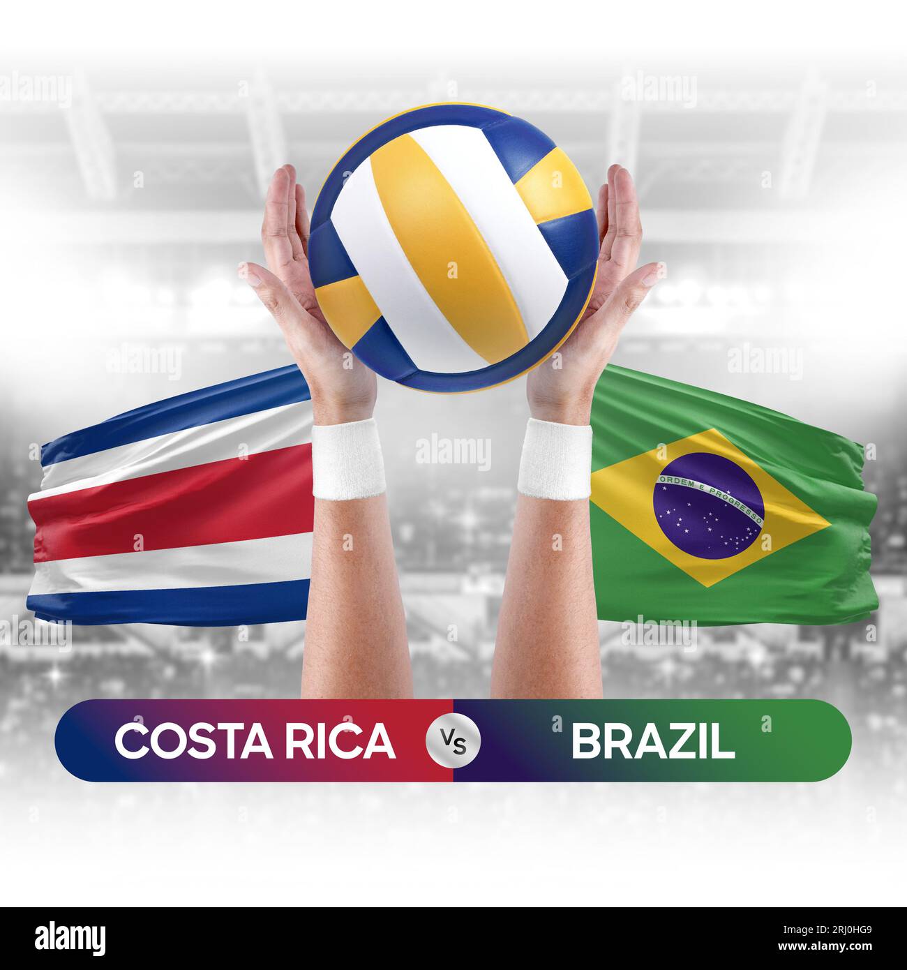 Costa Rica vs Brazil national teams volleyball volley ball match ...