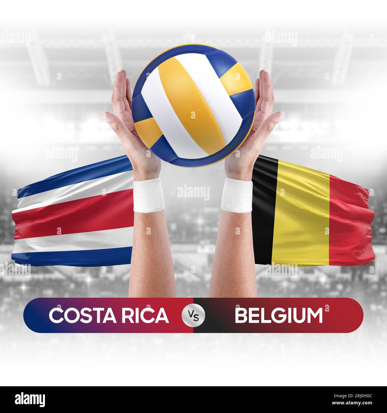 Costa Rica vs Belgium national teams volleyball volley ball match ...