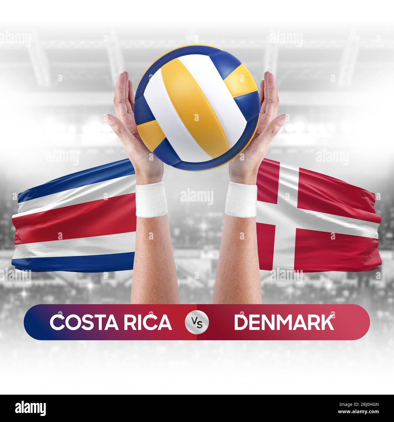 Costa Rica vs Denmark national teams volleyball volley ball match ...