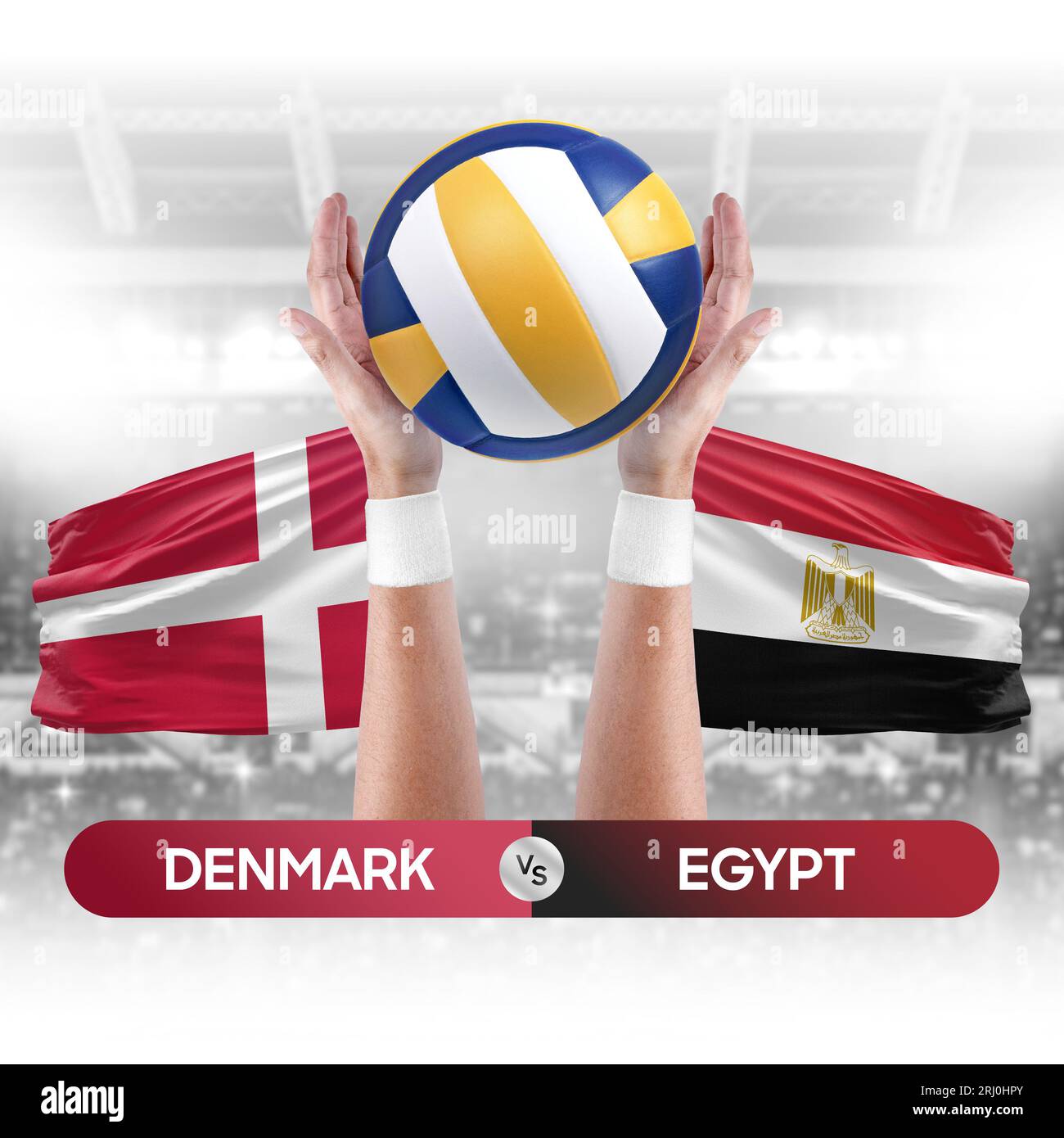 Denmark vs Egypt national teams volleyball volley ball match ...
