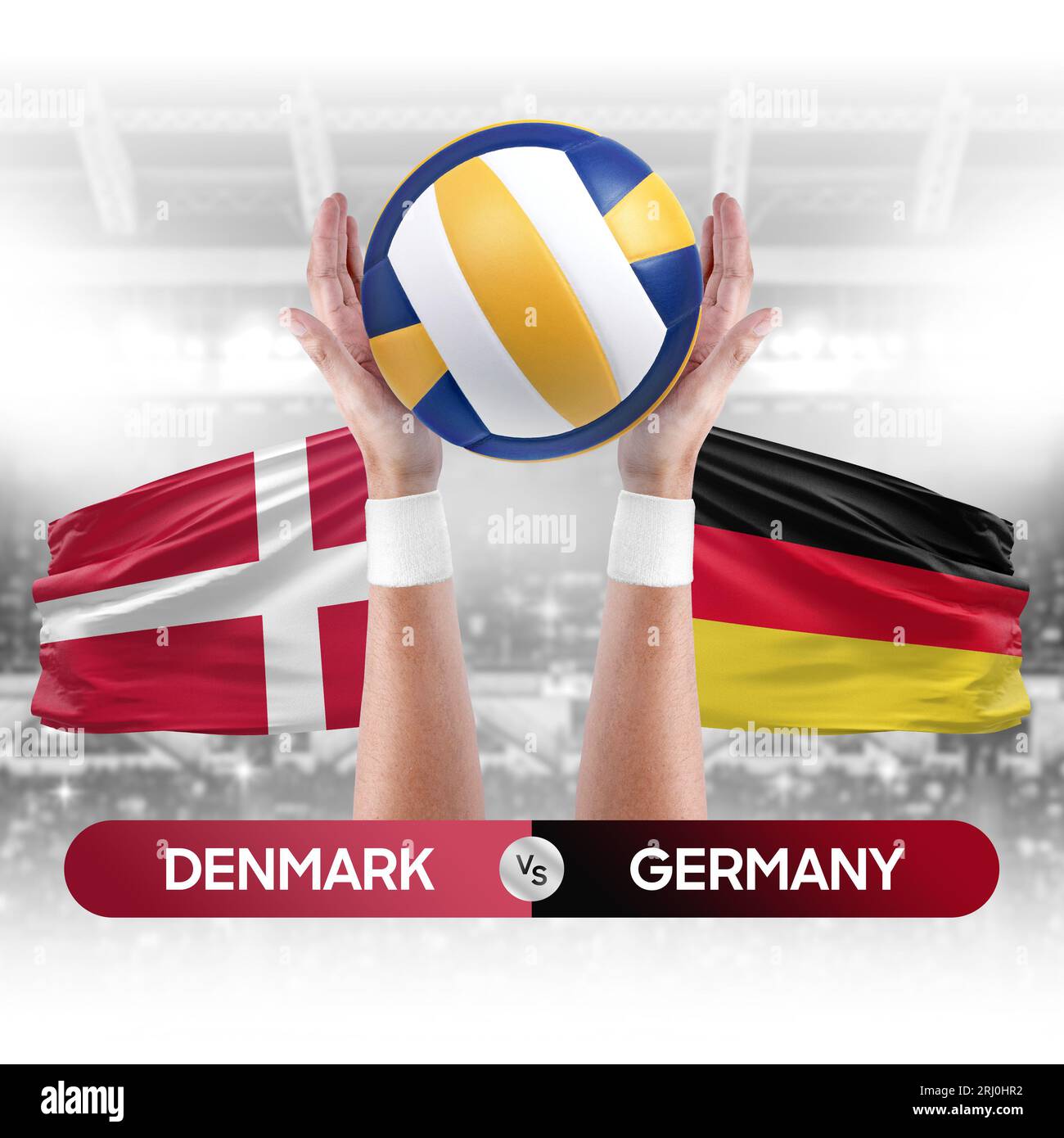 Denmark vs Germany national teams volleyball volley ball match ...