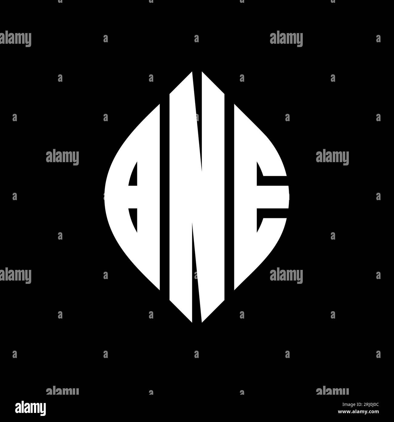 BNE circle letter logo design with circle and ellipse shape. BNE ...