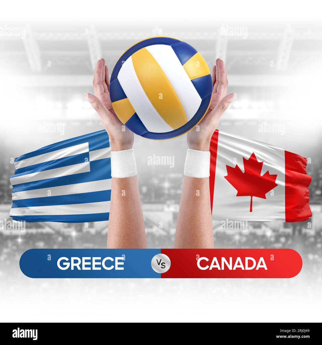 Greece vs Canada national teams volleyball volley ball match ...