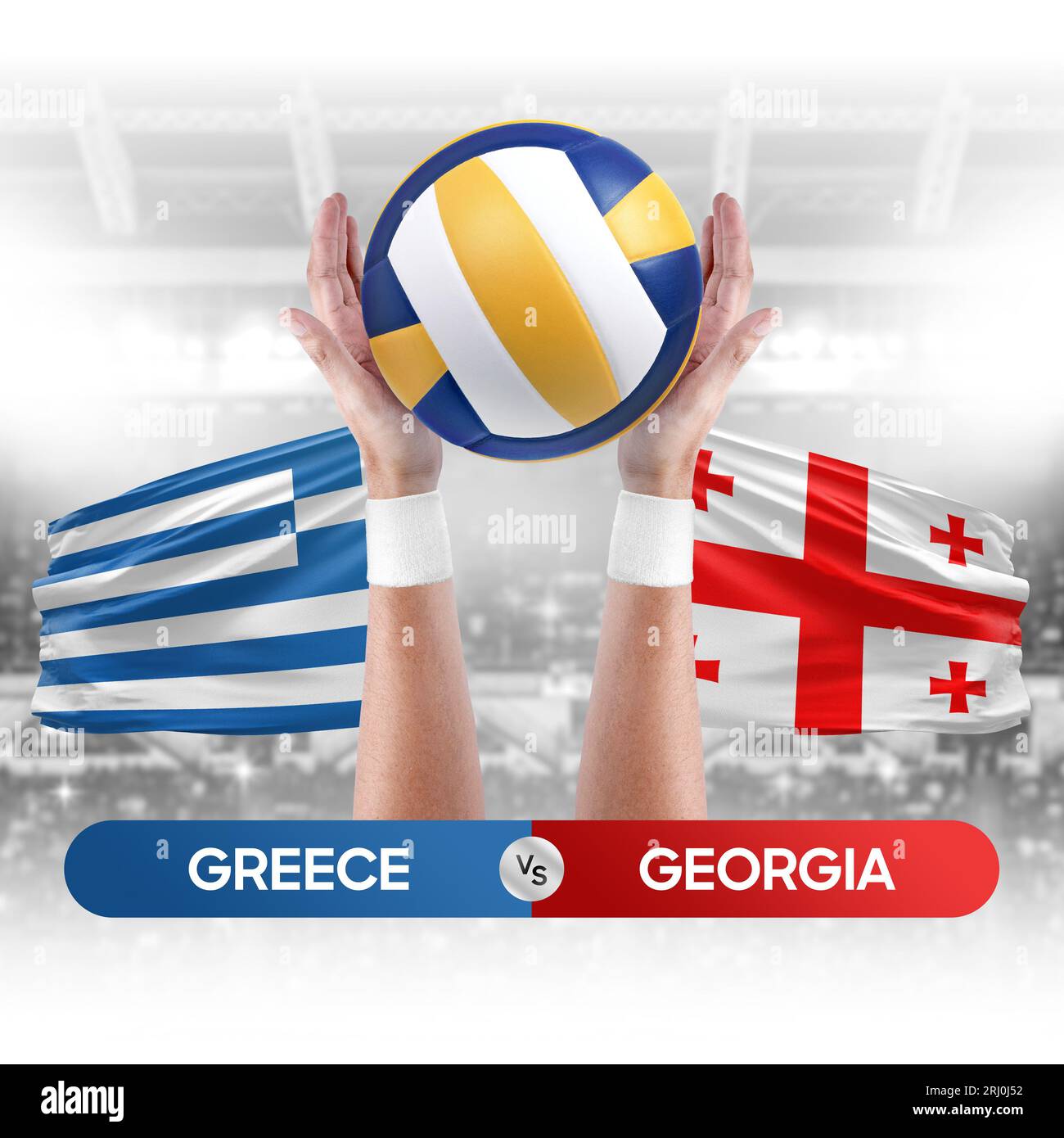Greece vs Georgia national teams volleyball volley ball match ...