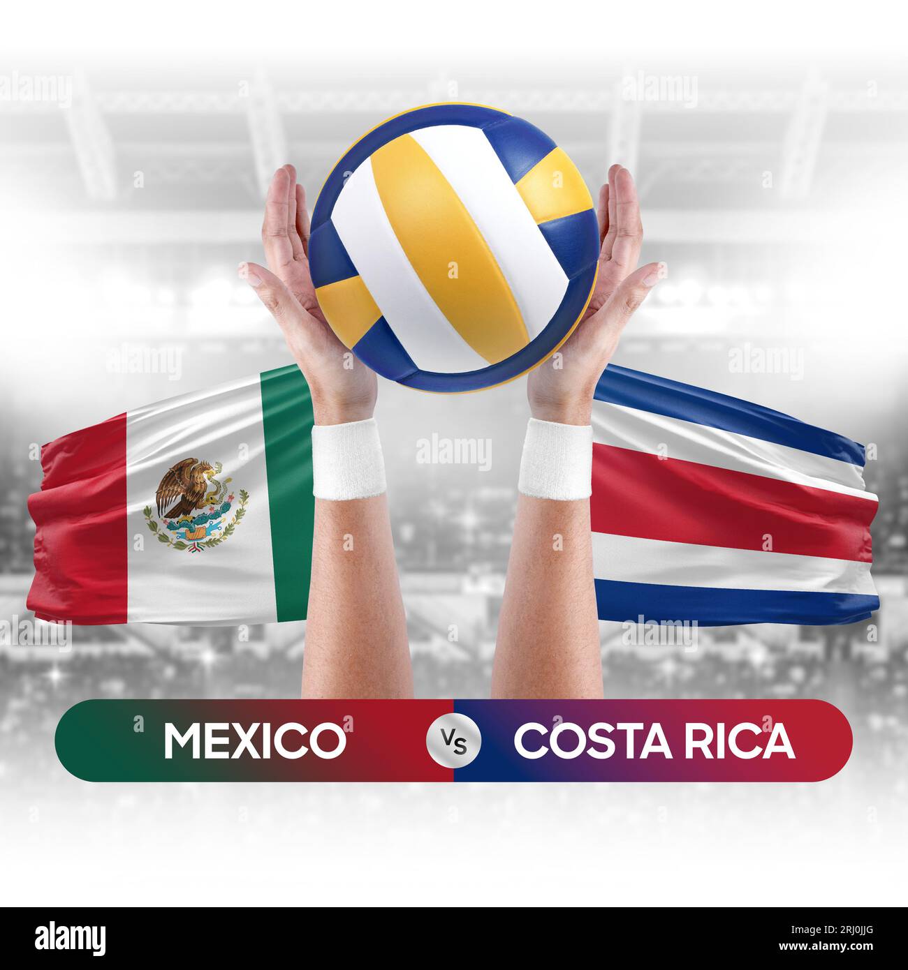 Mexico vs Costa Rica national teams volleyball volley ball match ...