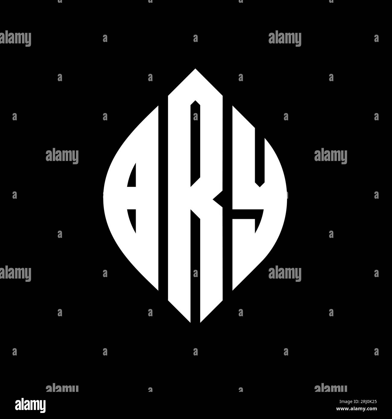 BRY circle letter logo design with circle and ellipse shape. BRY ...