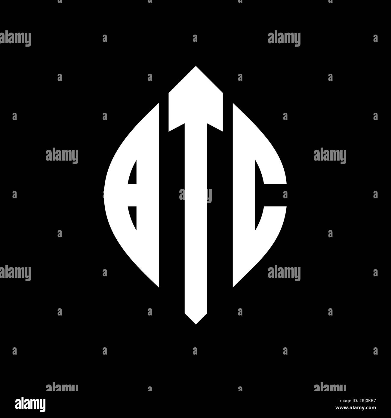 BTC circle letter logo design with circle and ellipse shape. BTC ...