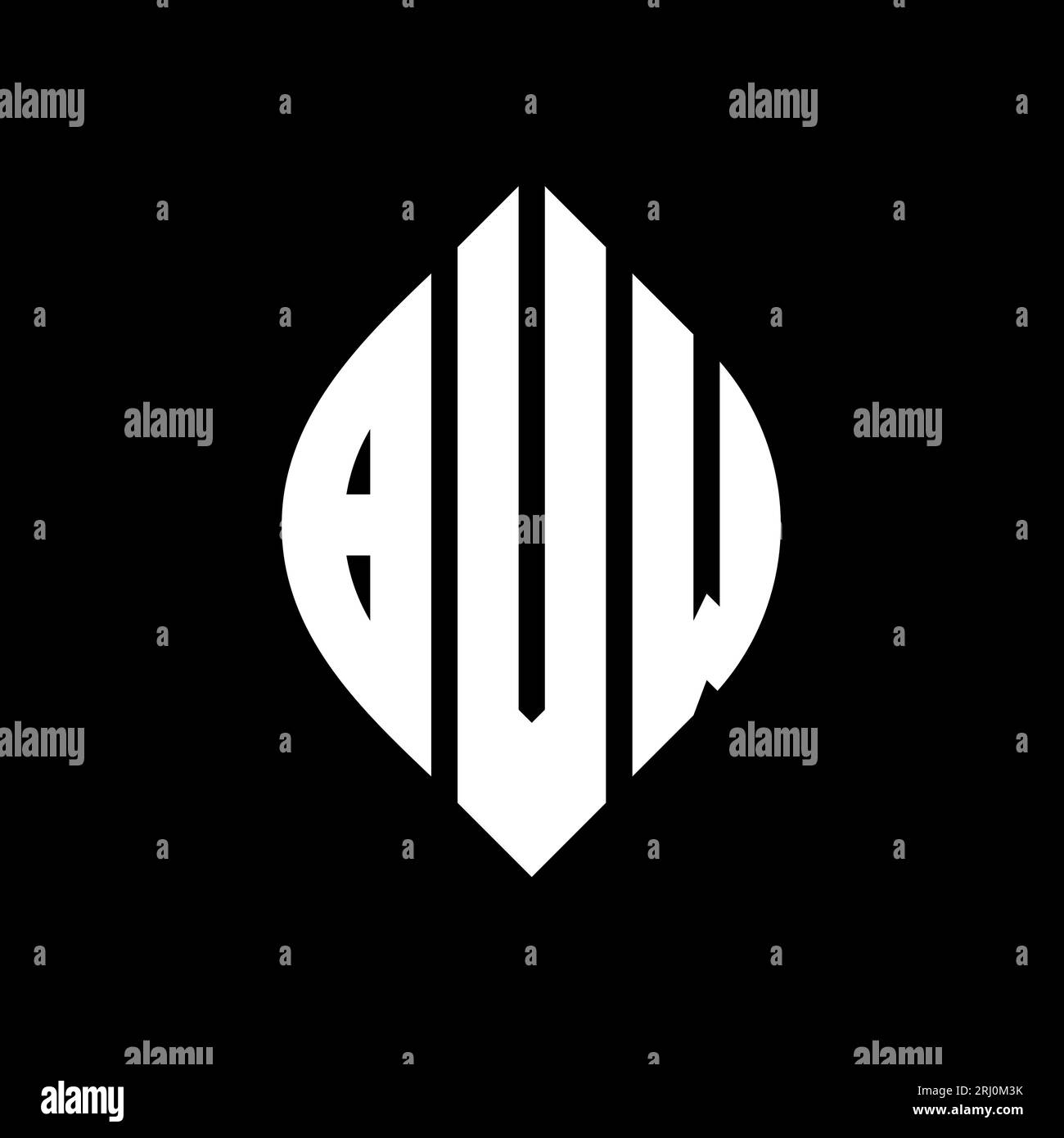 BVW circle letter logo design with circle and ellipse shape. BVW ...