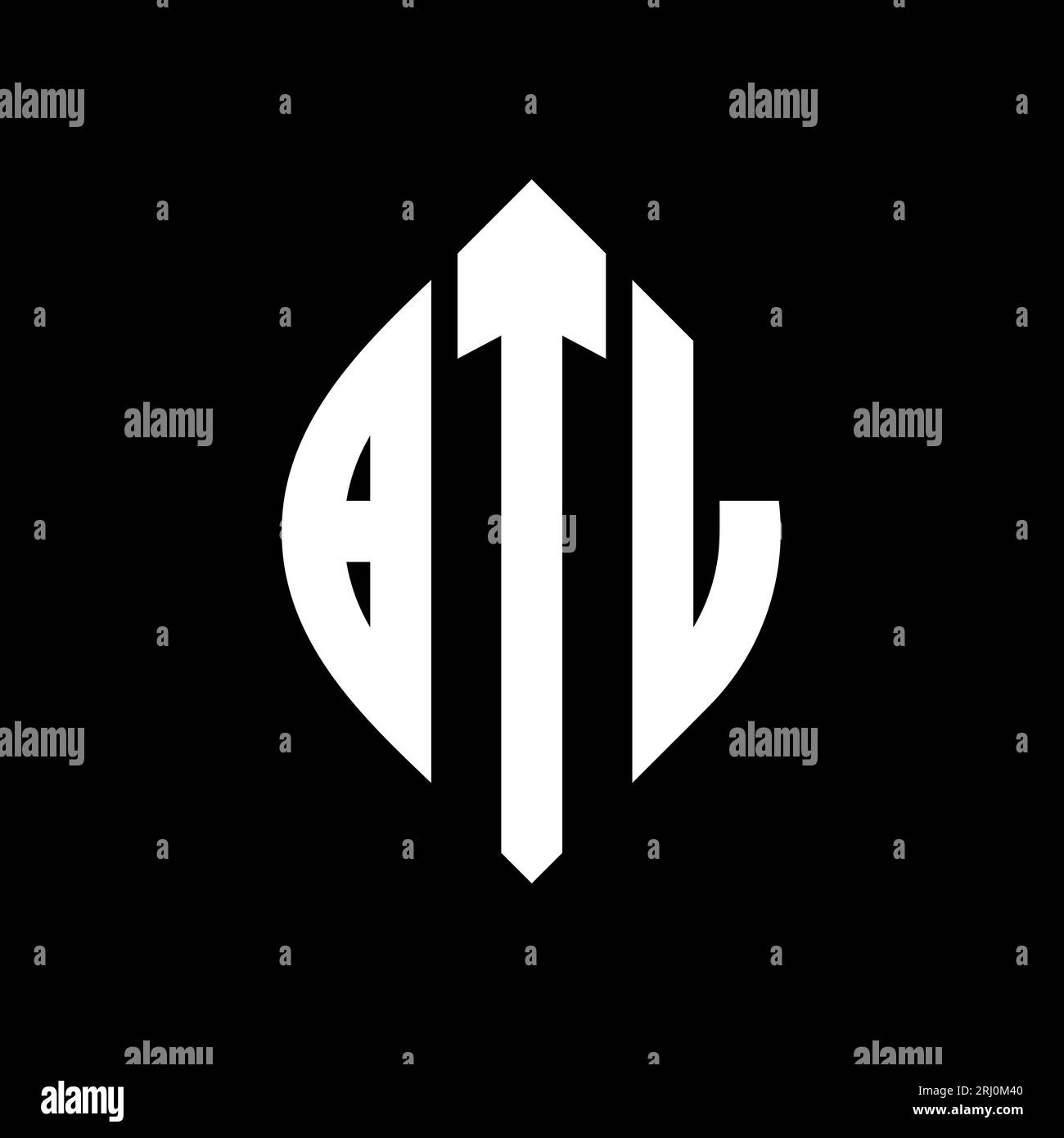 BTL circle letter logo design with circle and ellipse shape. BTL ...