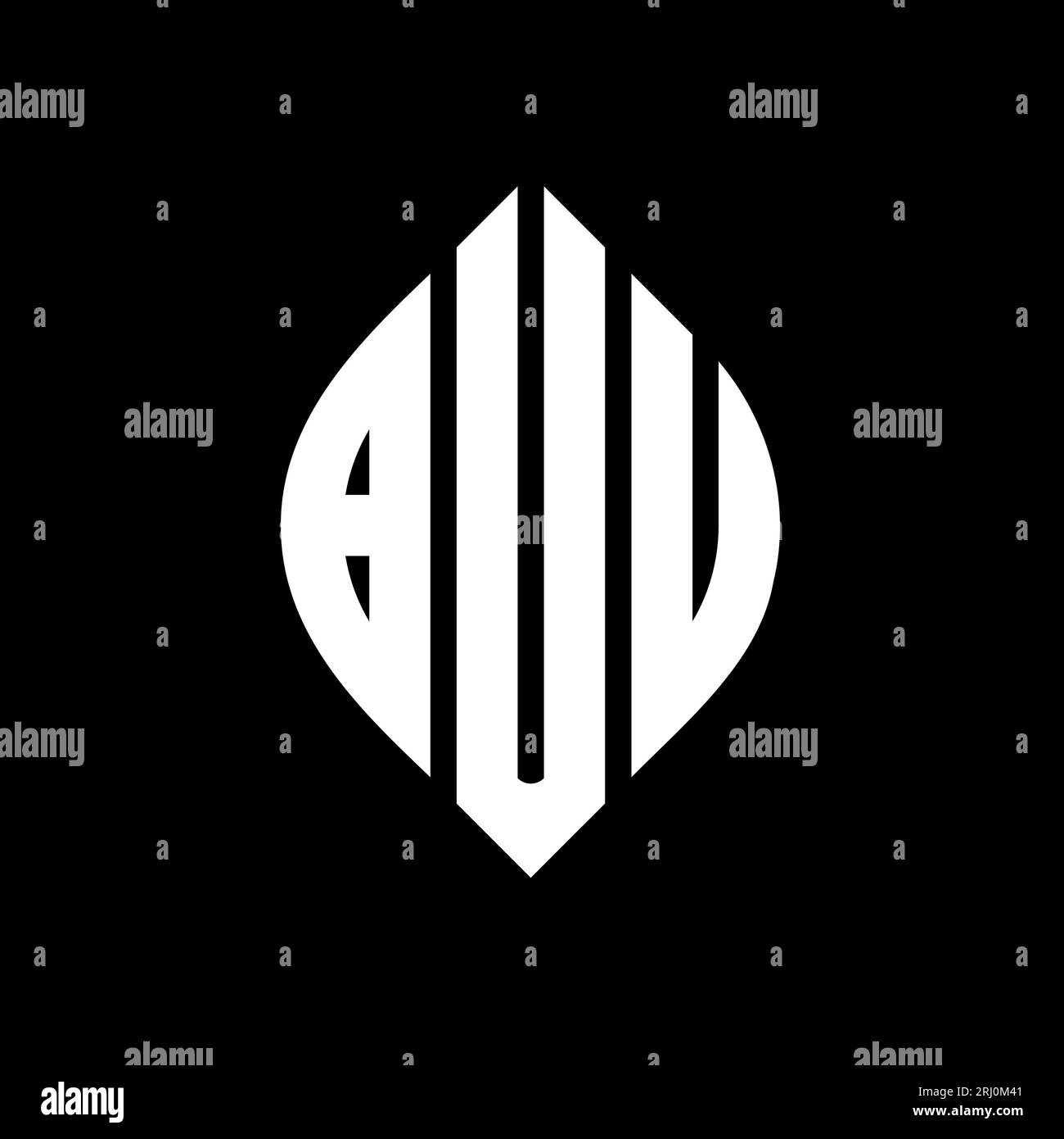 BUU circle letter logo design with circle and ellipse shape. BUU ...