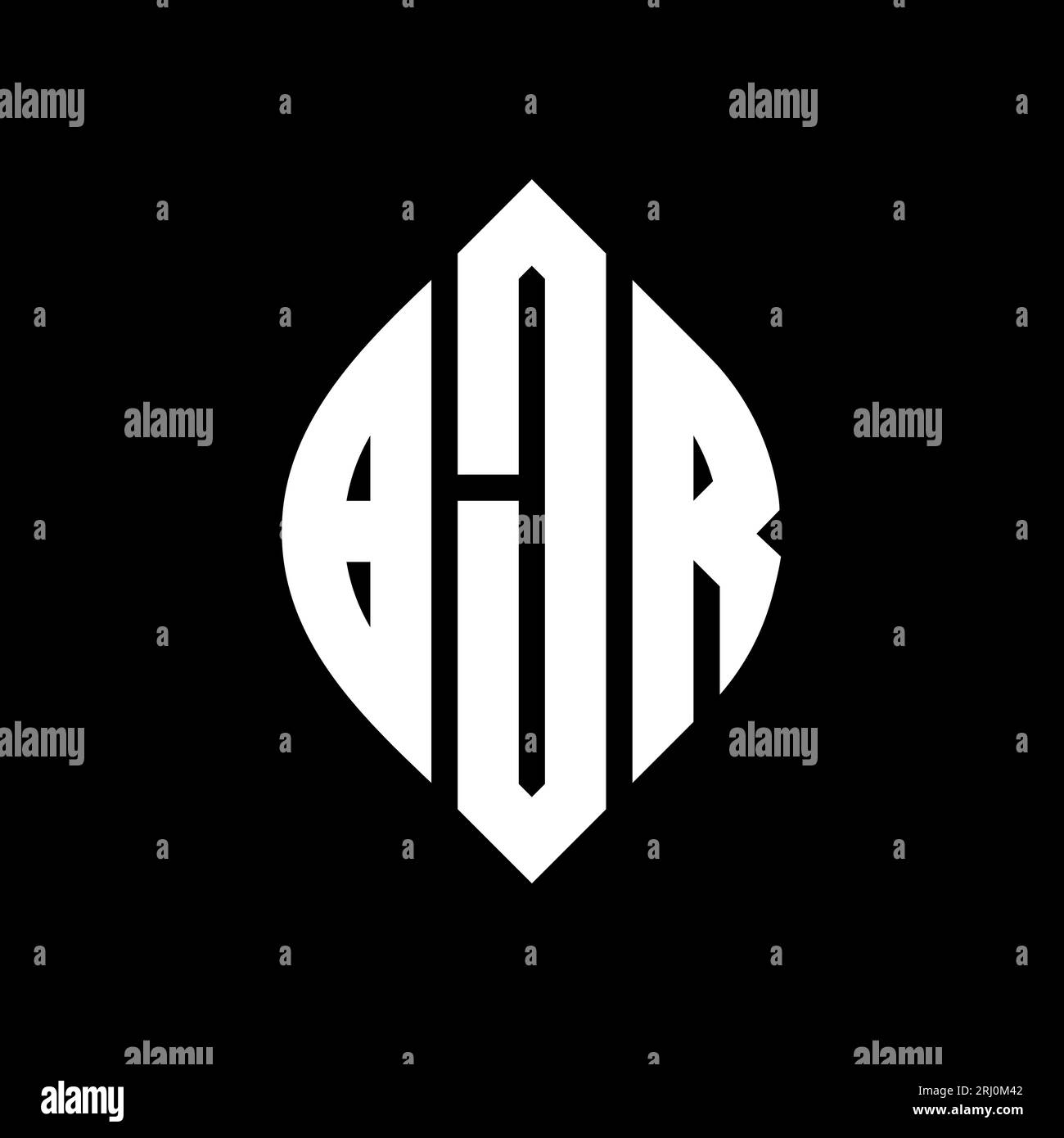 BJR circle letter logo design with circle and ellipse shape. BJR ...