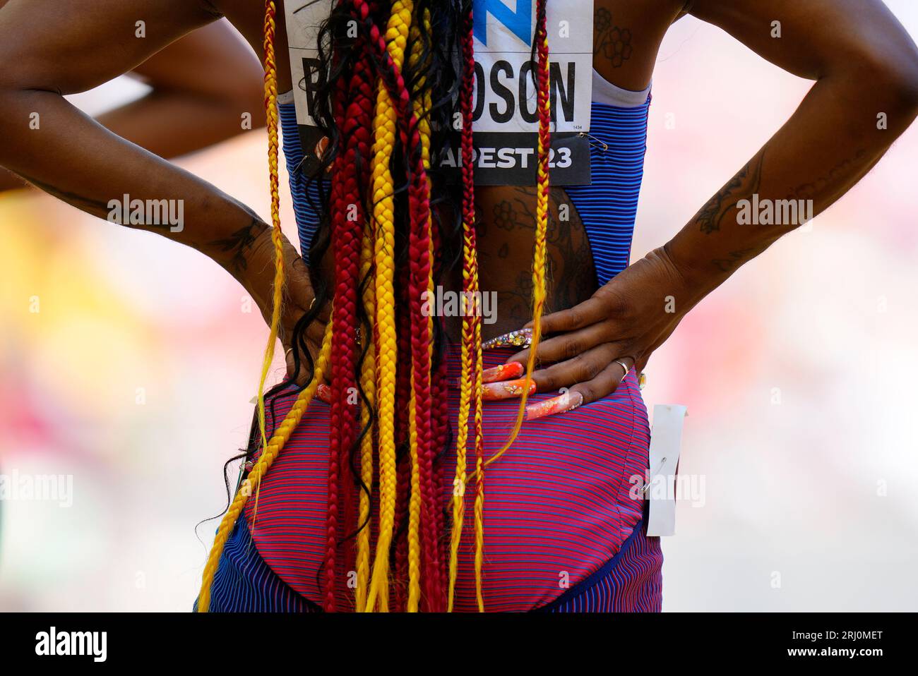 Sha'Carri Richardson, of the United States after finishing a women's ...