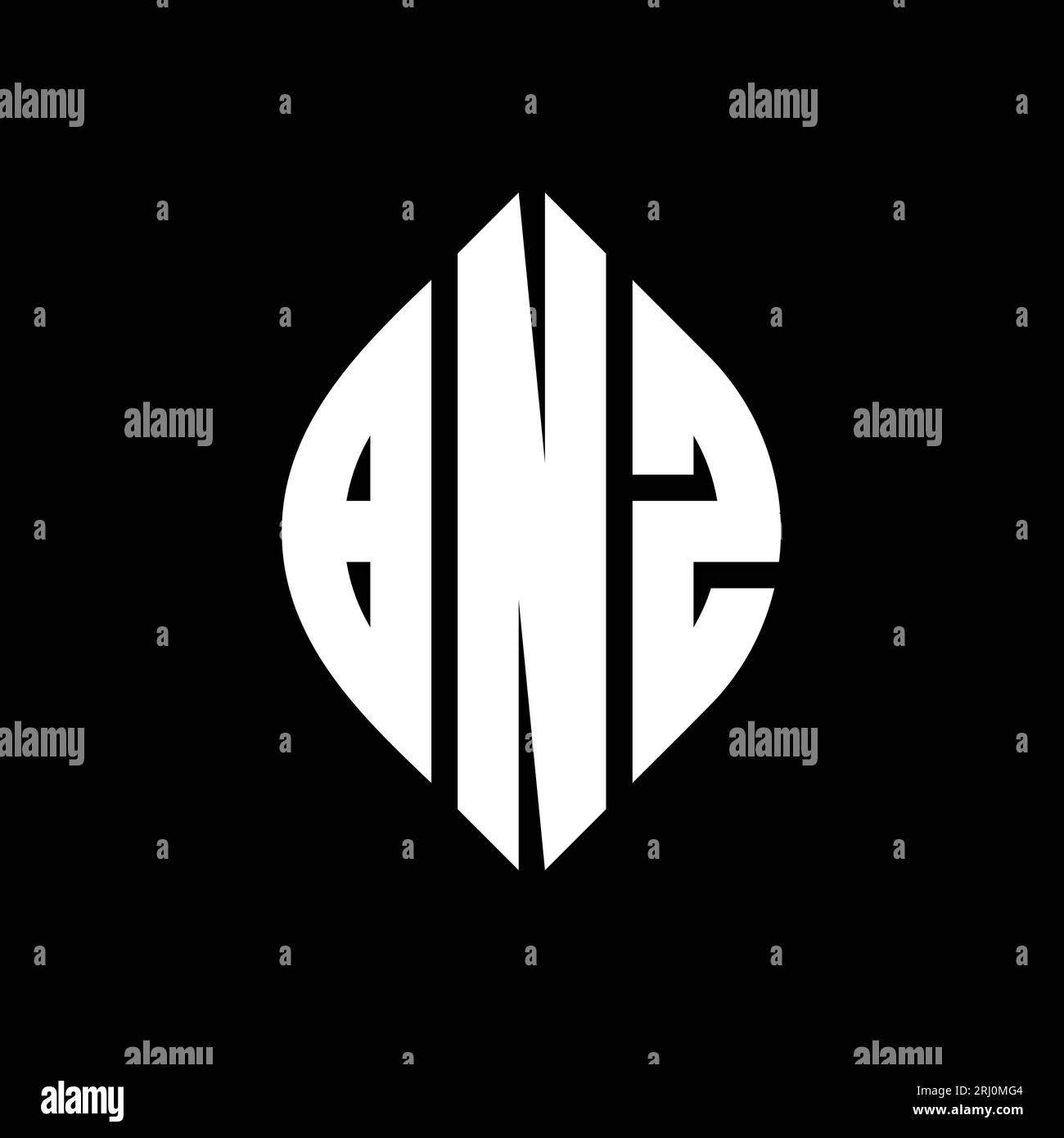 BNZ circle letter logo design with circle and ellipse shape. BNZ ...