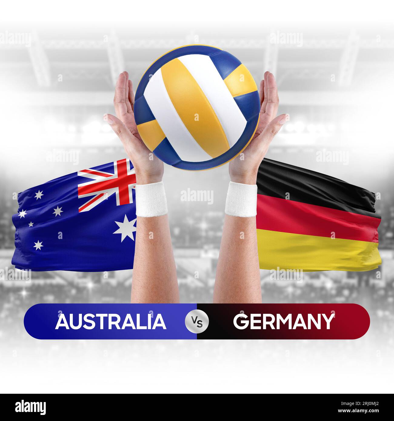 Australia vs Germany national teams volleyball volley ball match ...