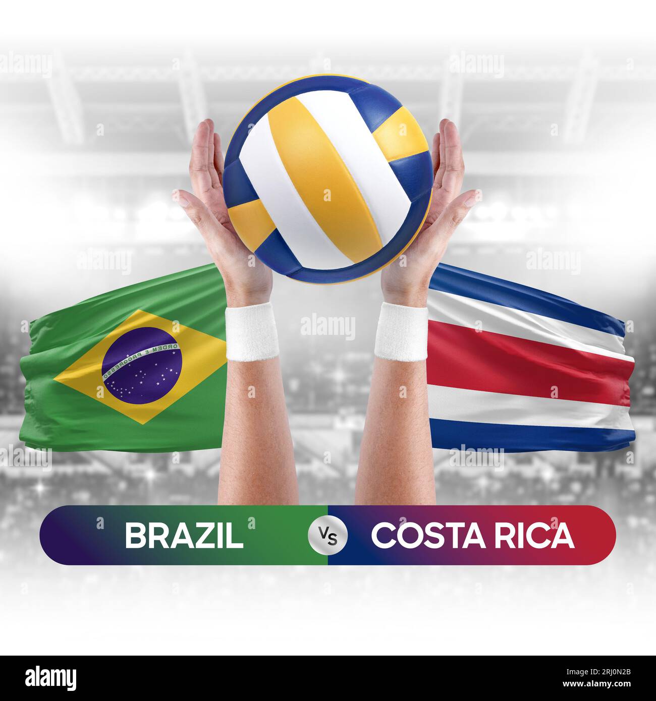 Brazil vs Costa Rica national teams volleyball volley ball match ...