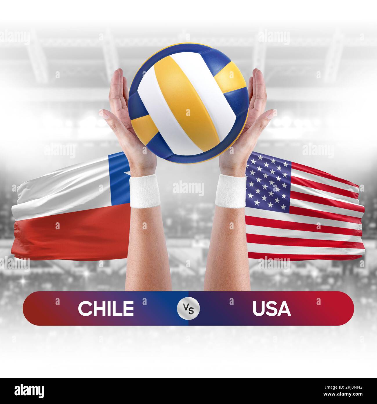 Chile vs USA national teams volleyball volley ball match competition ...