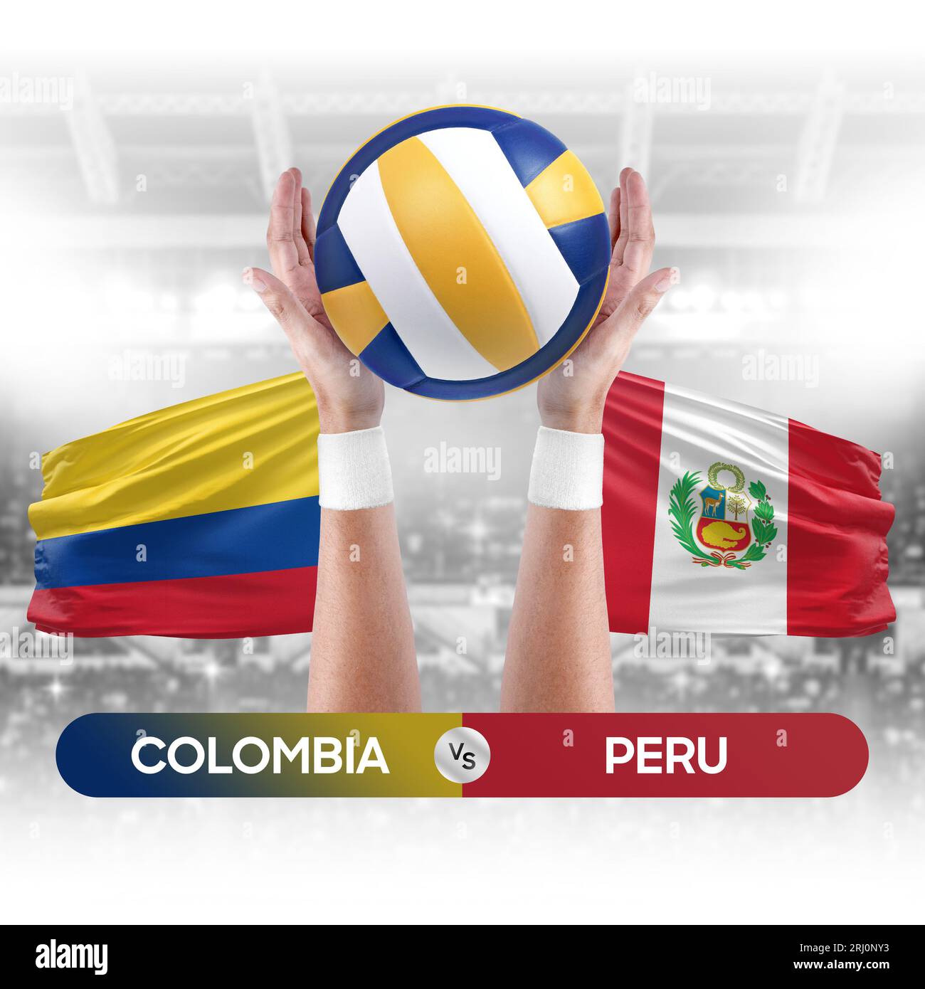 Colombia vs Peru national teams volleyball volley ball match ...