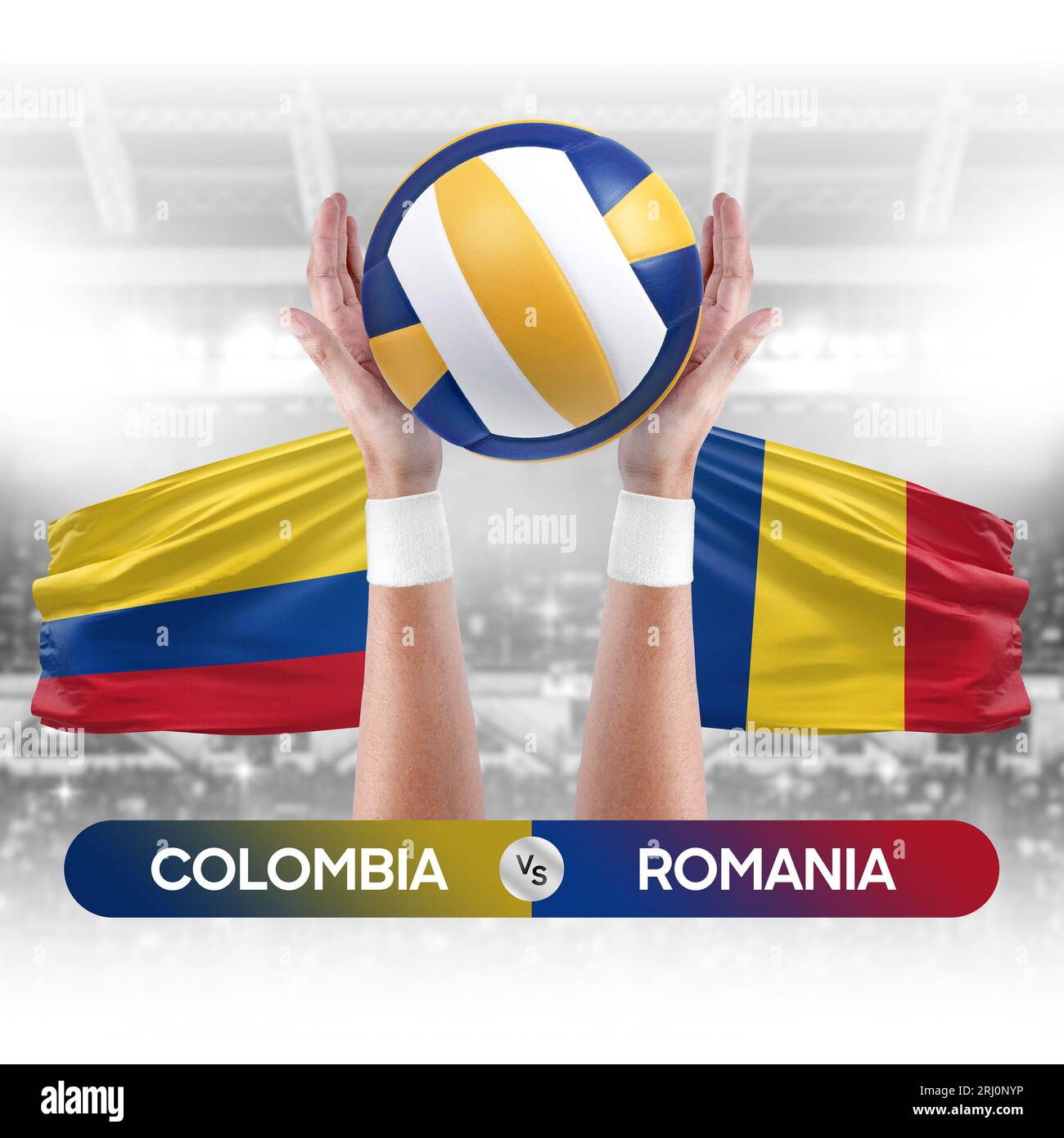 Colombia romania flag hi-res stock photography and images - Alamy