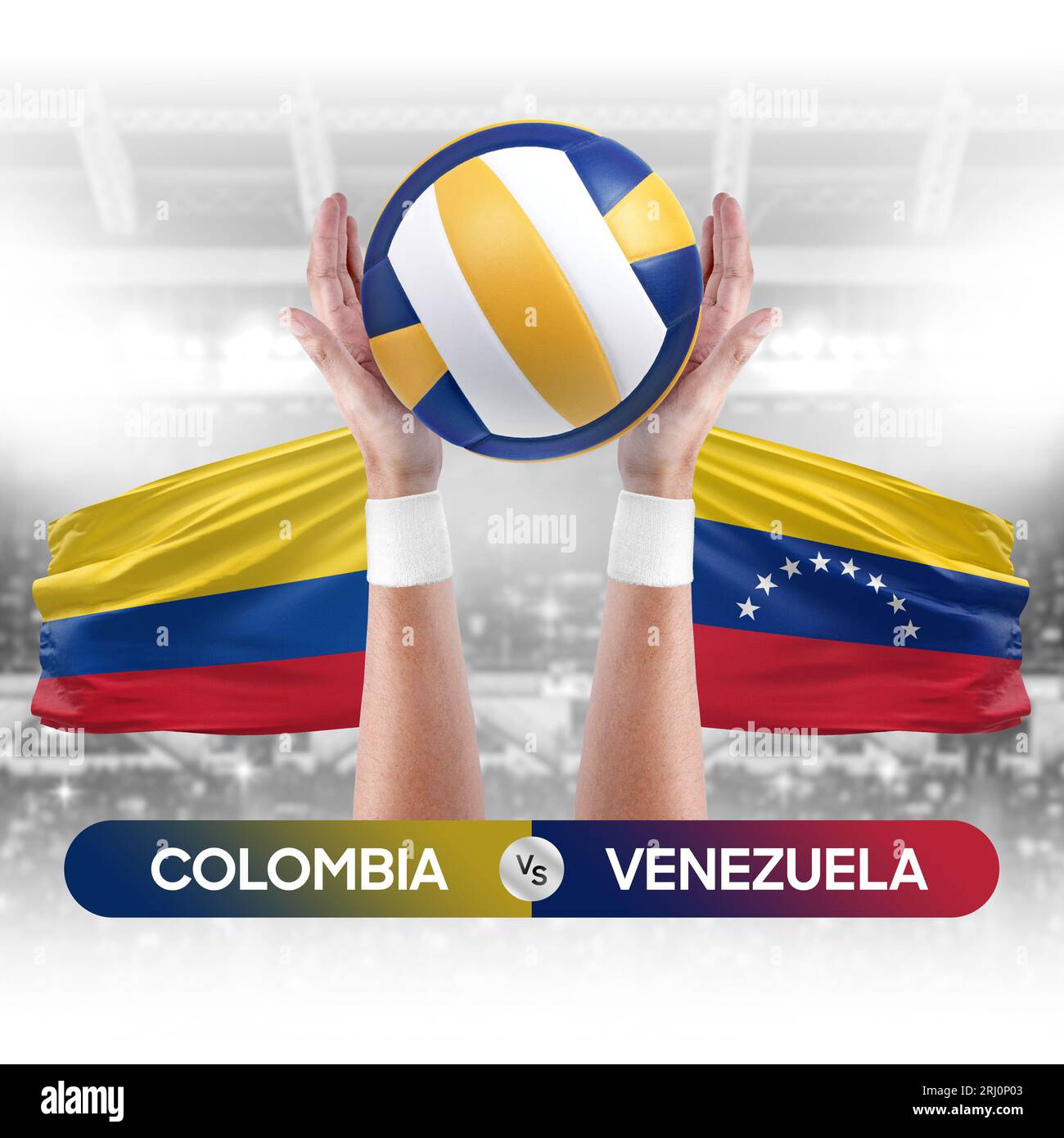 Colombia vs Venezuela national teams volleyball volley ball match ...