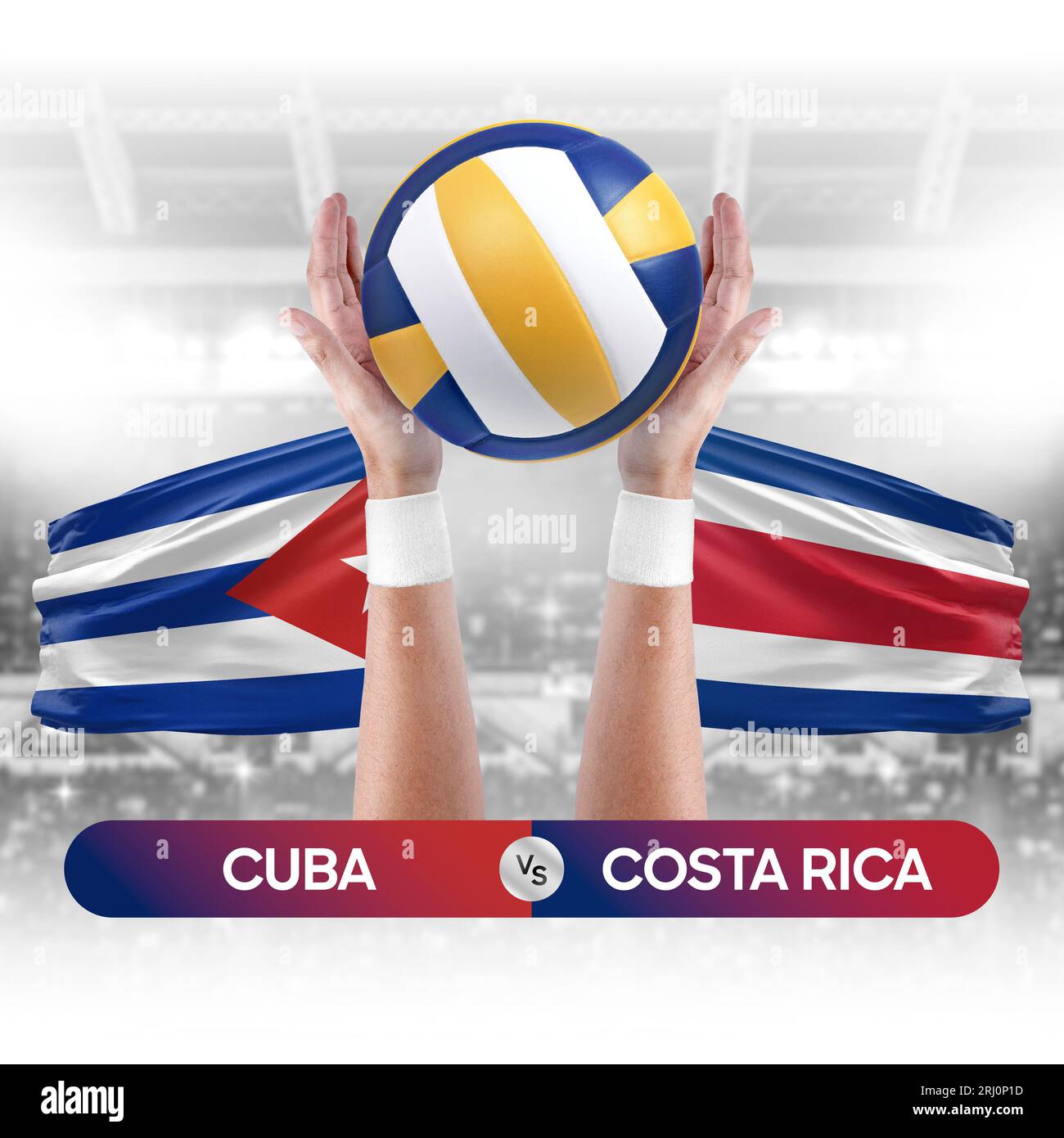 Cuba vs Costa Rica national teams volleyball volley ball match ...