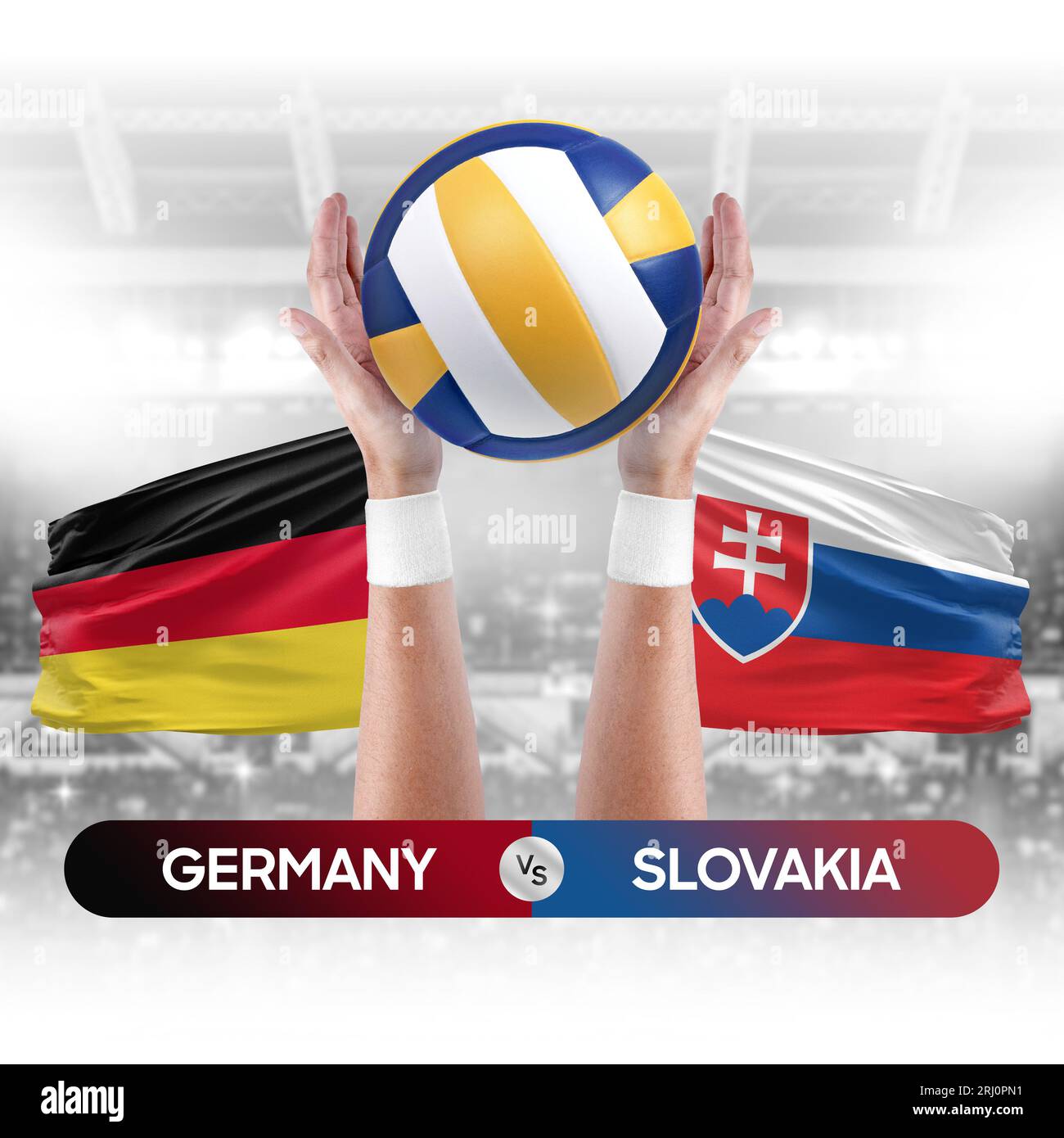 Germany vs Slovakia national teams volleyball volley ball match ...